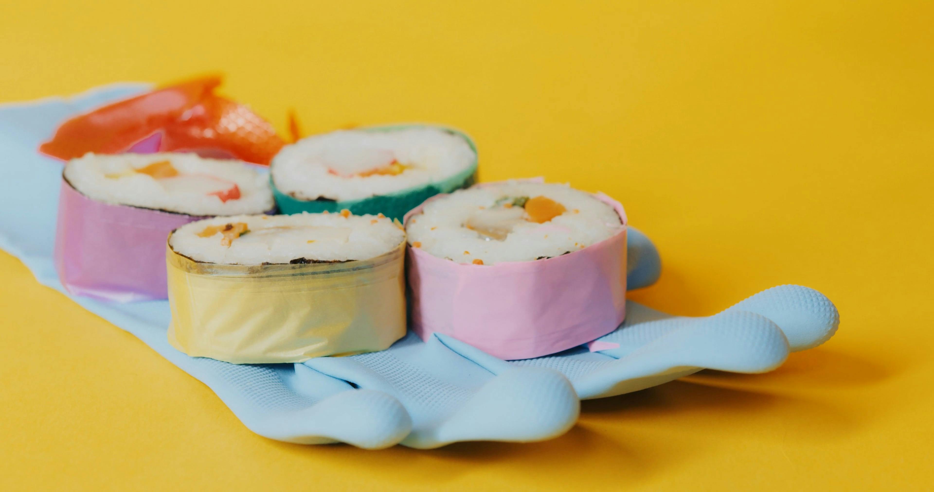 Close Up Shot of a Maki with Plastic Free Stock Video Footage, Royalty ...