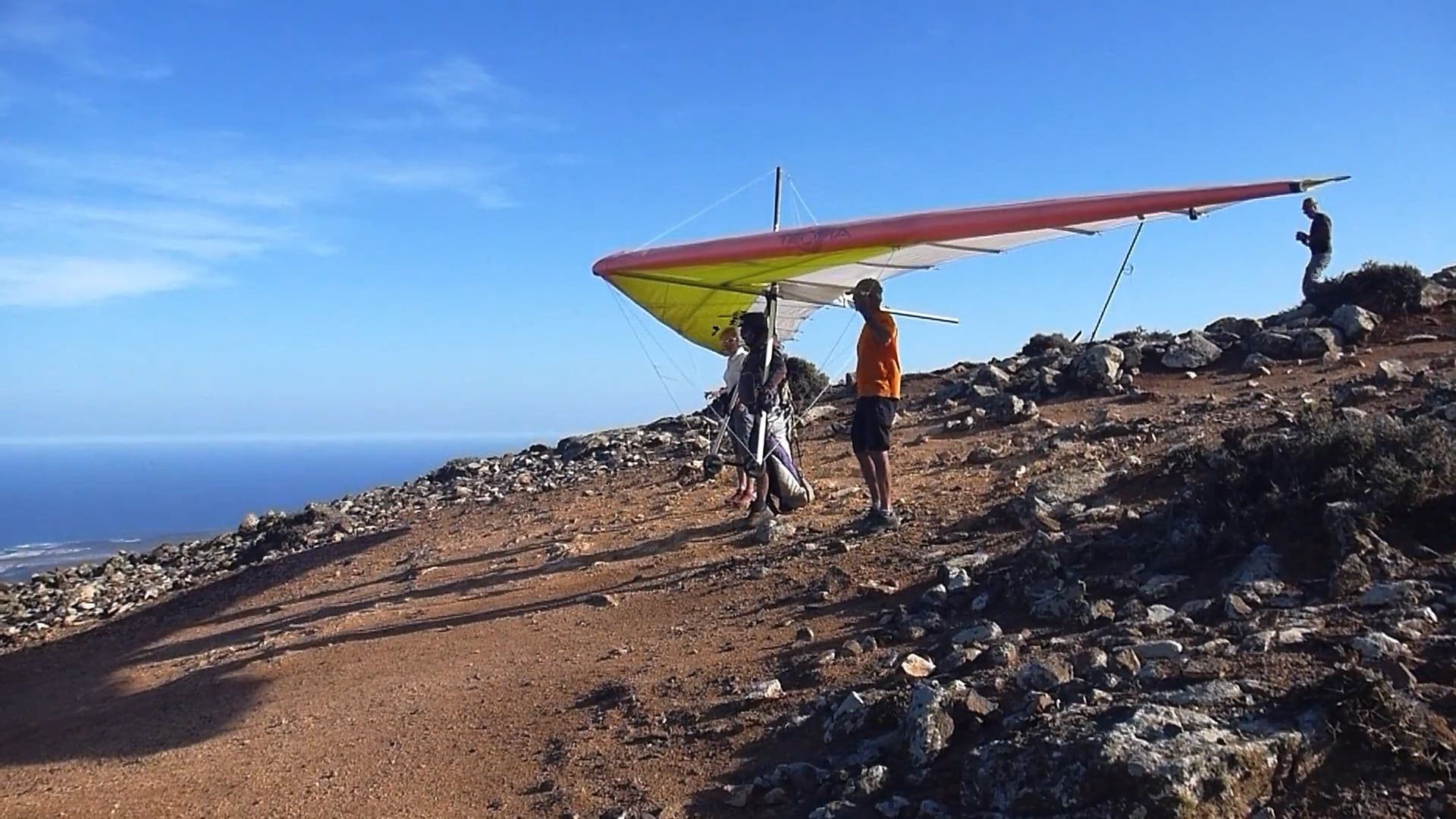 A Person Running off the Cliff to Hang Glide Free Stock Video Footage ...