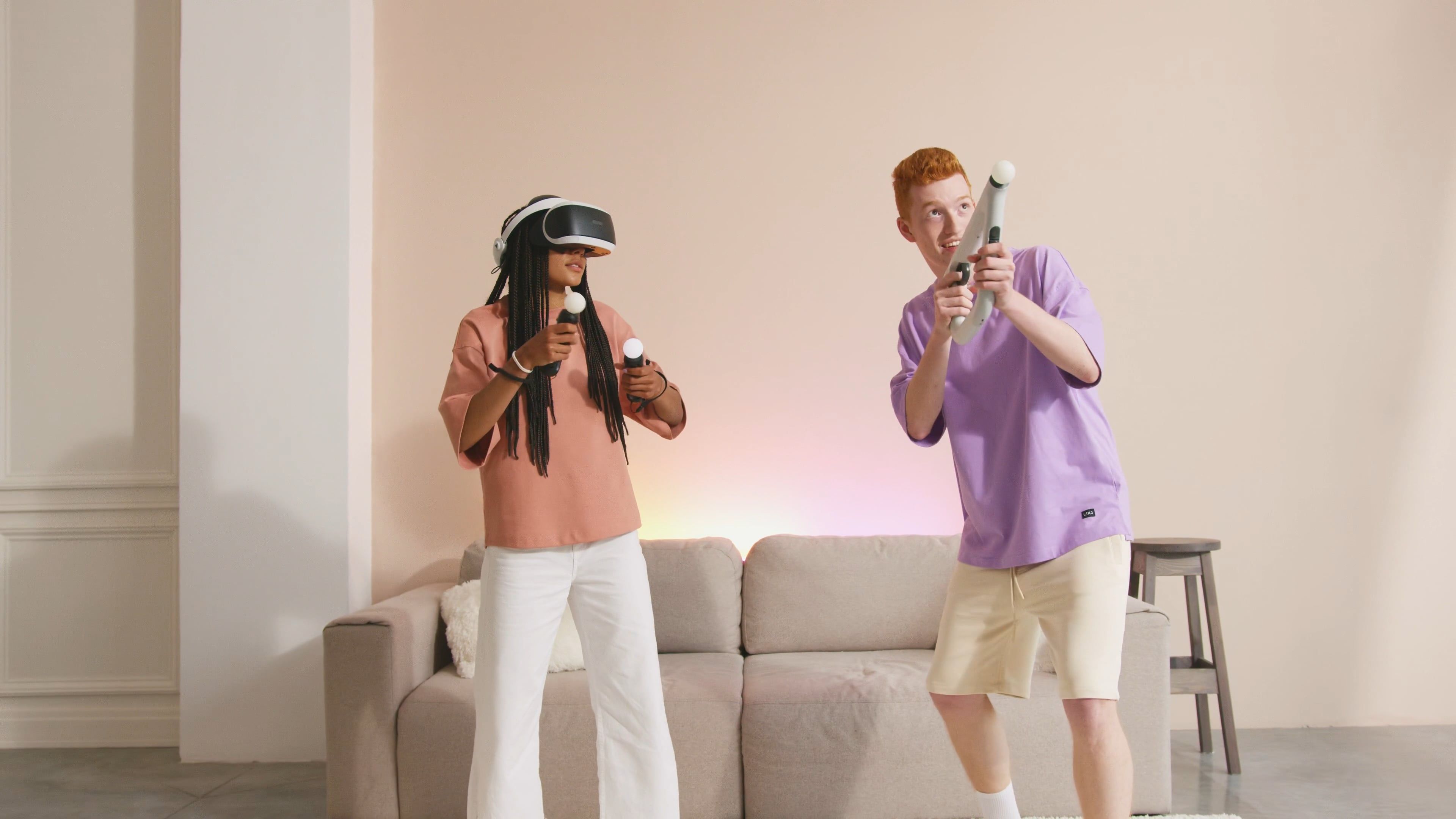 Kids Playing Virtual Reality Game · Free Stock Video