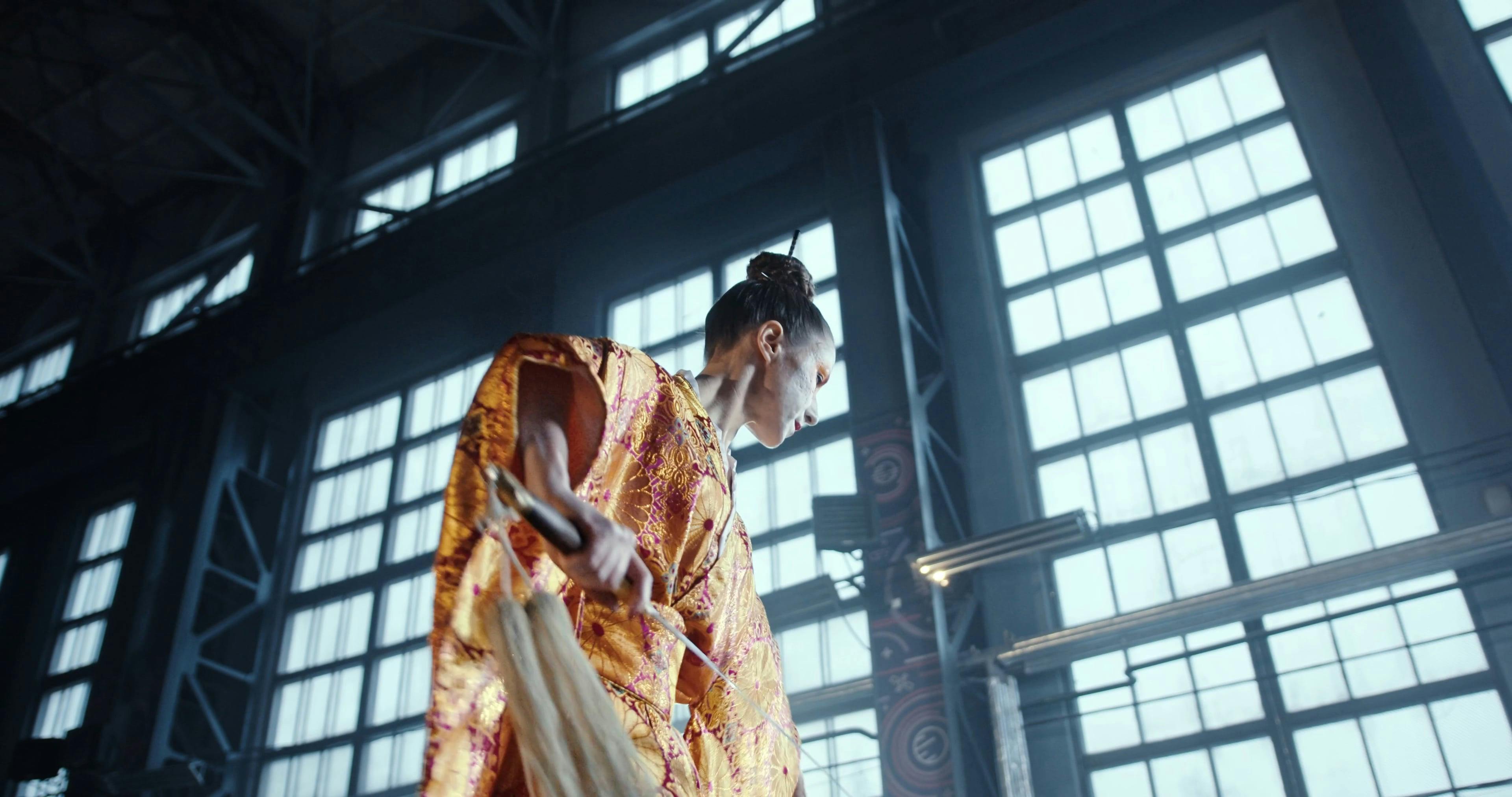 Person Swinging a Sword · Free Stock Video