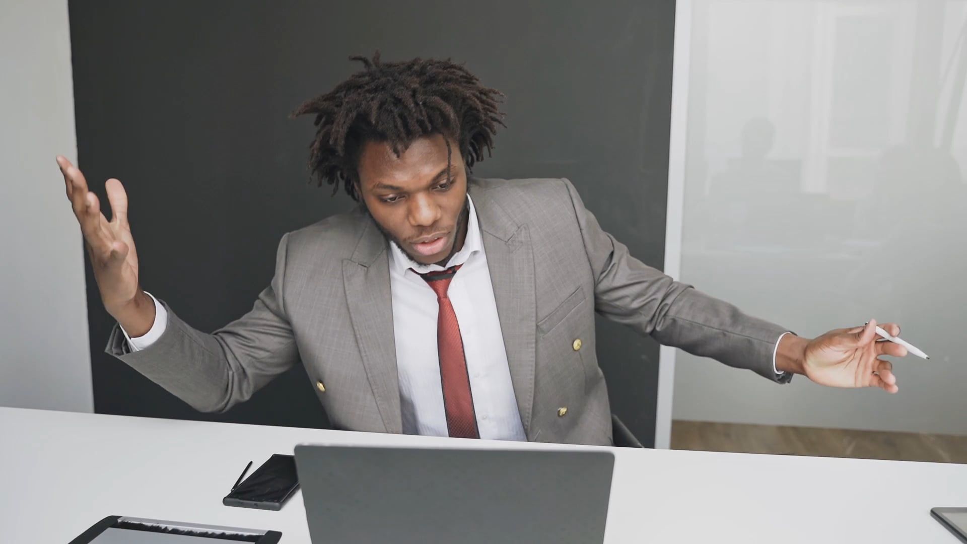 A Man Using A Laptop At Work · Free Stock Video