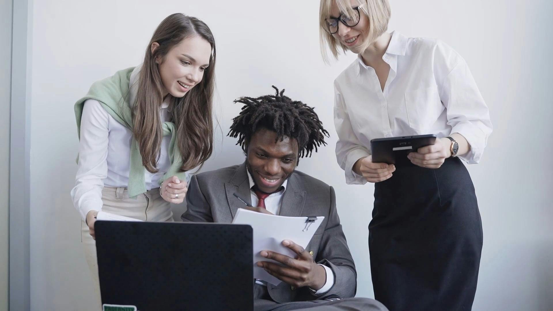 Three People Working Together Free Stock Video Footage, Royalty-Free 4K ...