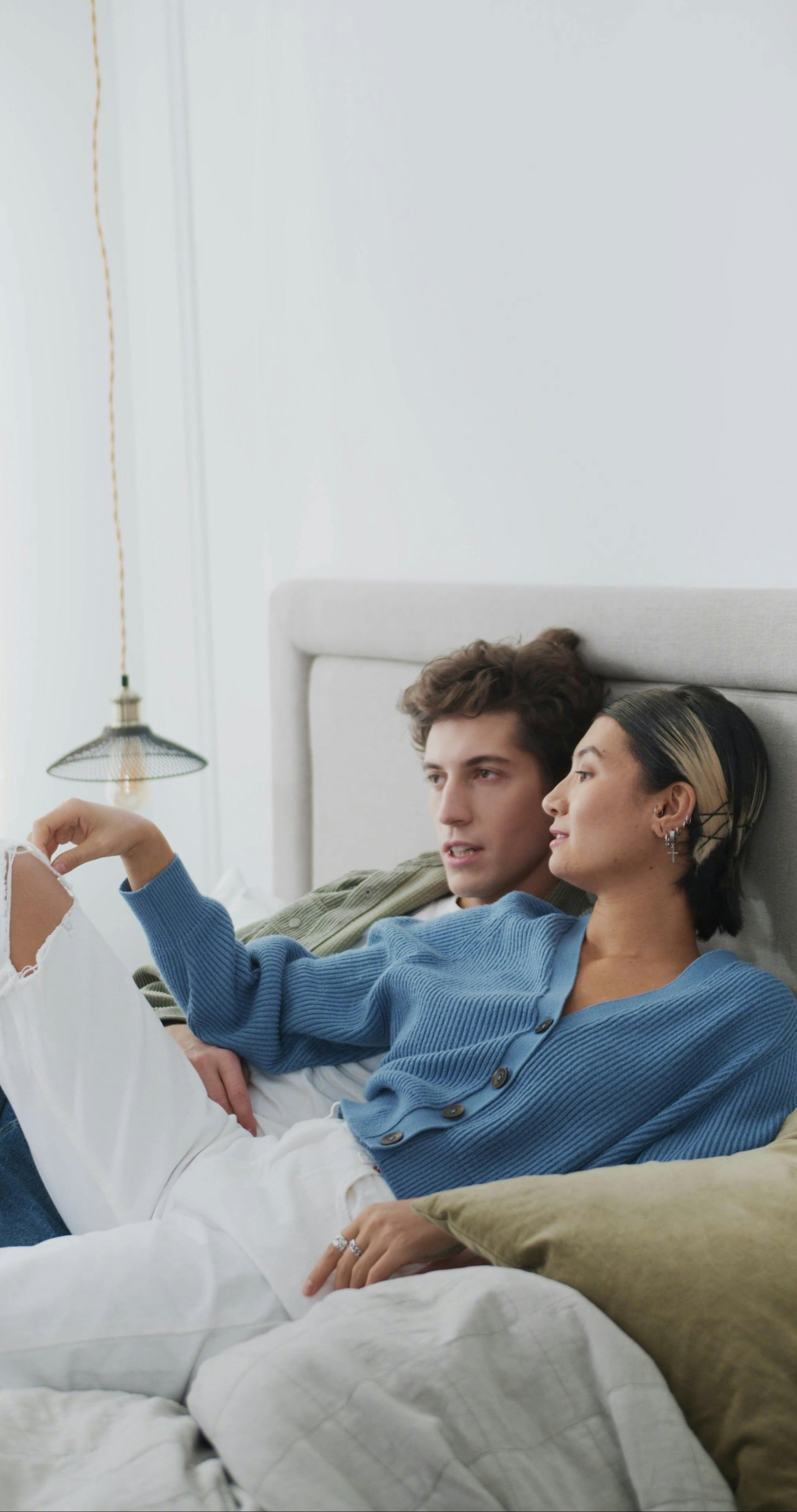 A Couple Lying Down Together in Bed Free Stock Video Footage, Royalty ...