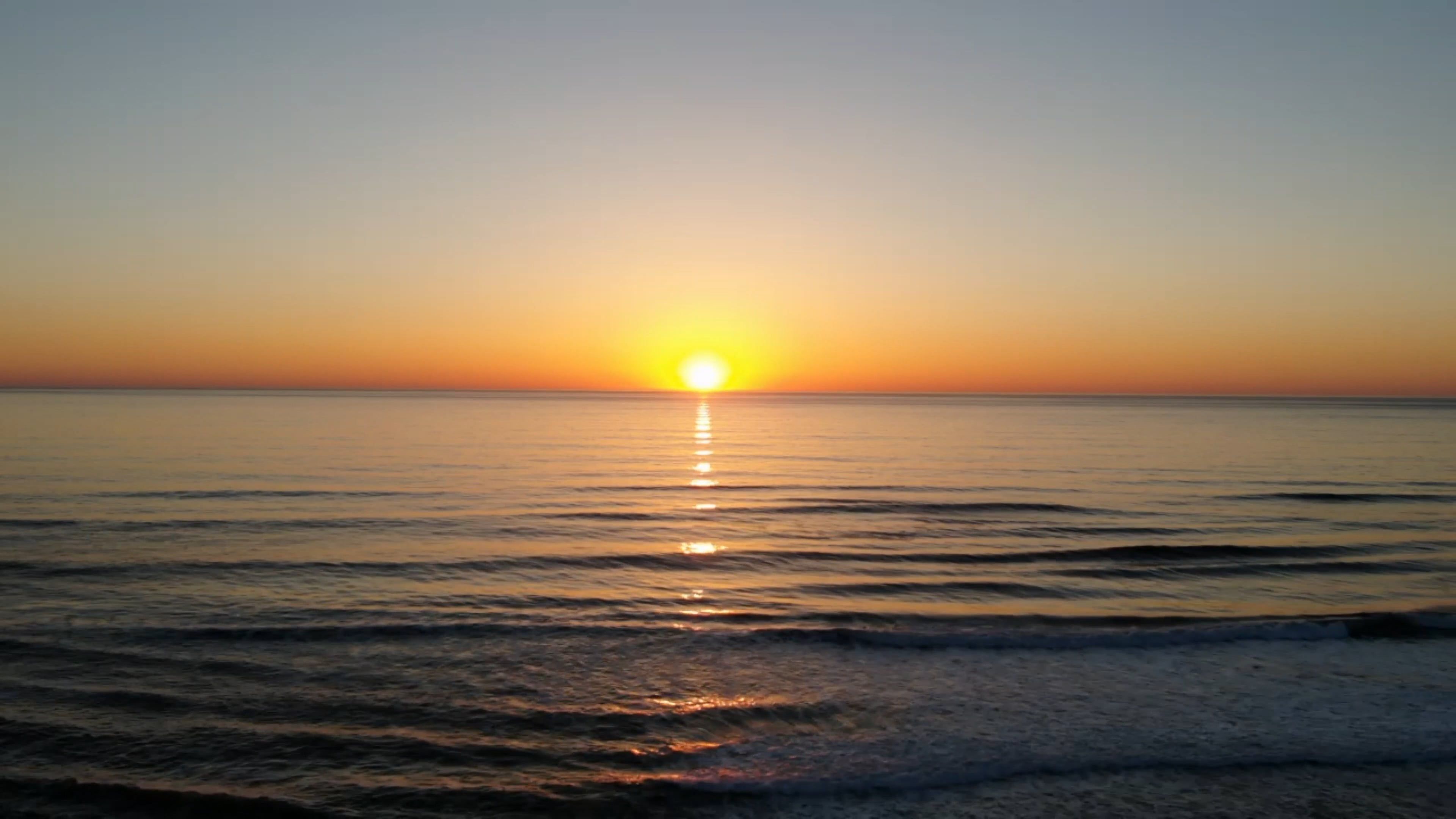 Sunset View Over The Sea Horizon From The Rocky Shore Free Stock Video ...