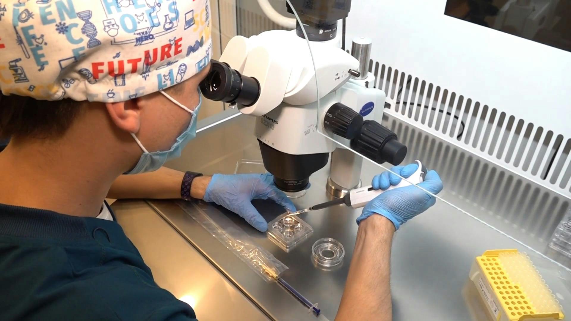 Woman Looking At A Microscope · Free Stock Video