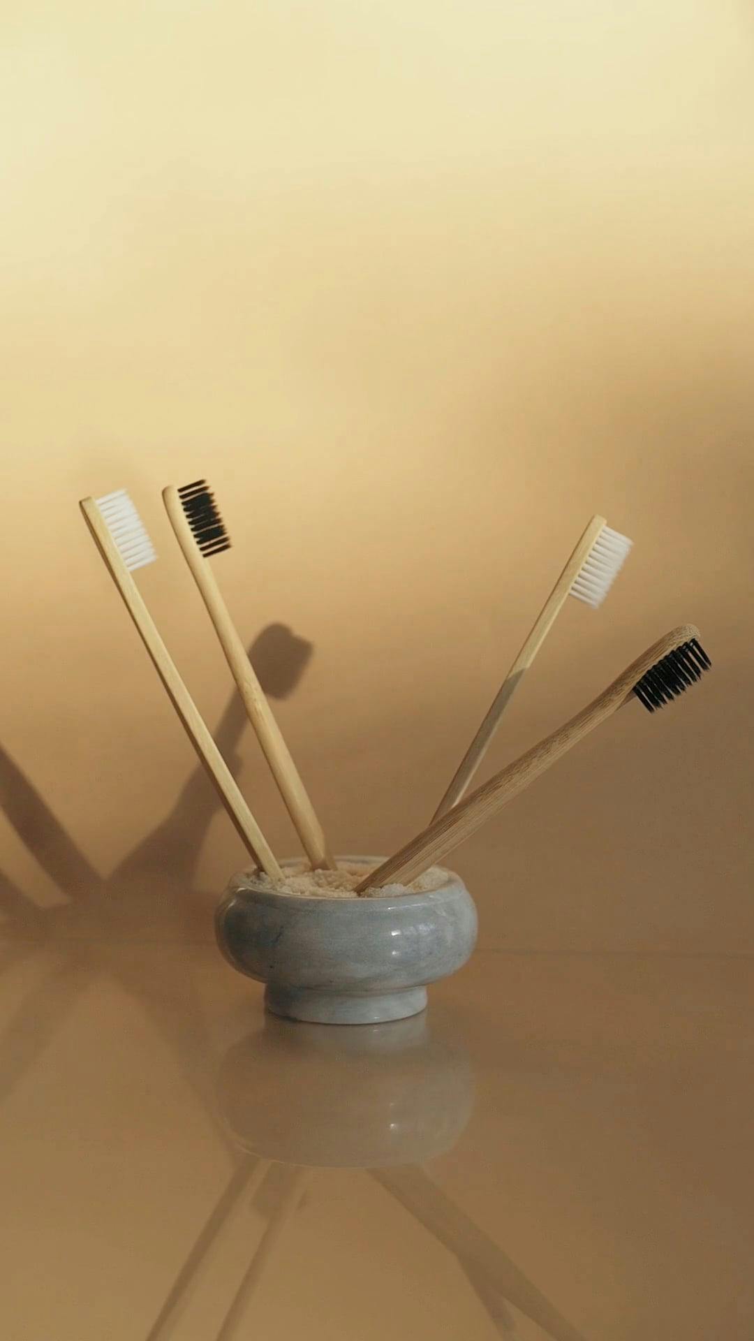 Brown Toothbrush on the Table · Free Stock Video