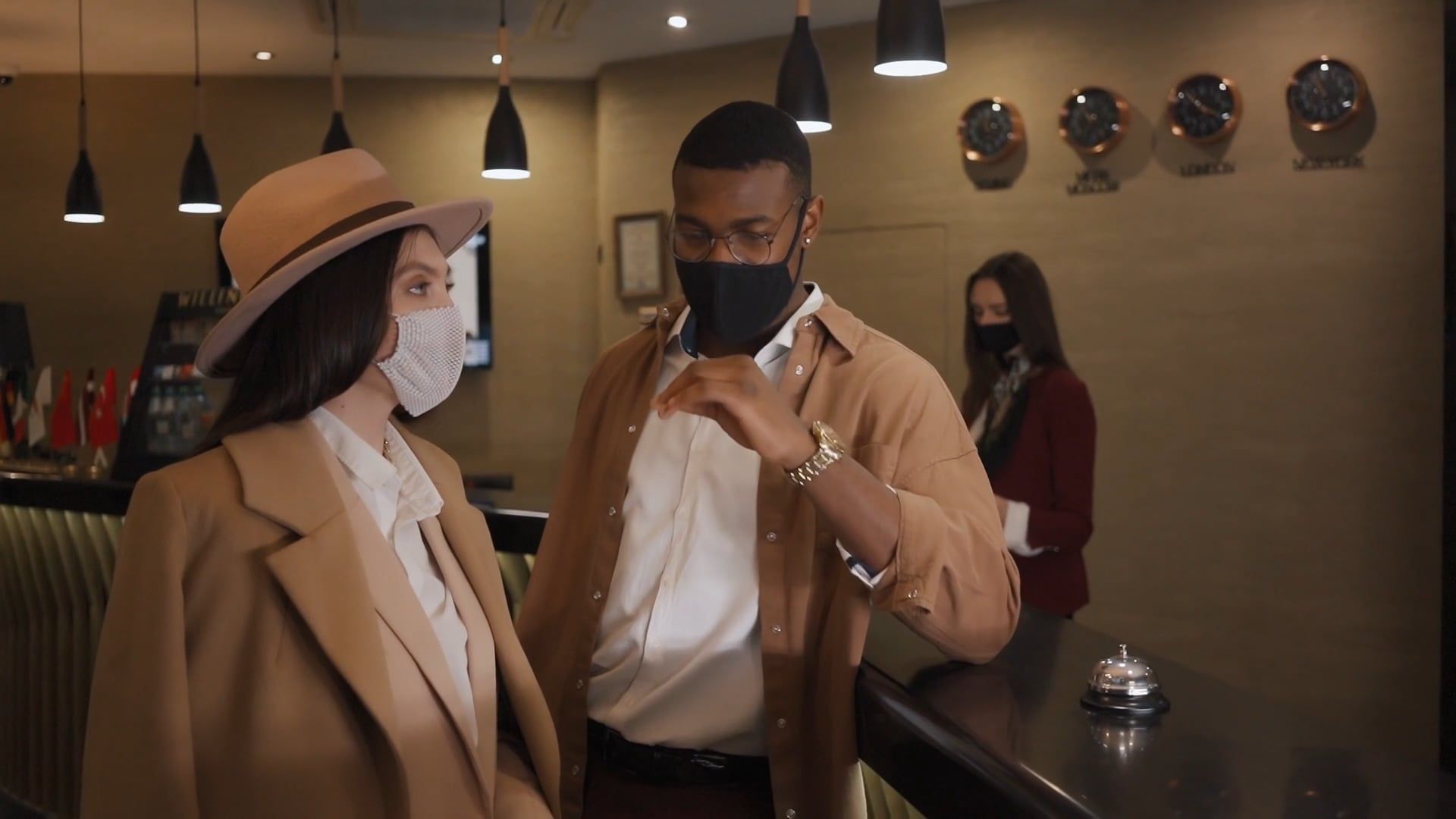 A Couple Wearing Face Mask in a Hotel Free Stock Video Footage, Royalty ...