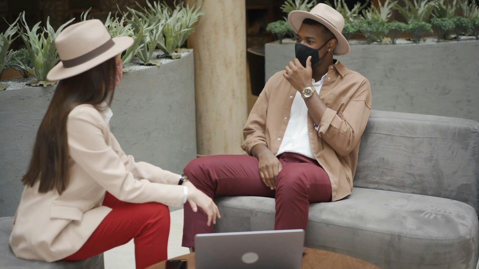 People Wearing Face Mask Having a Conversation · Free Stock Video