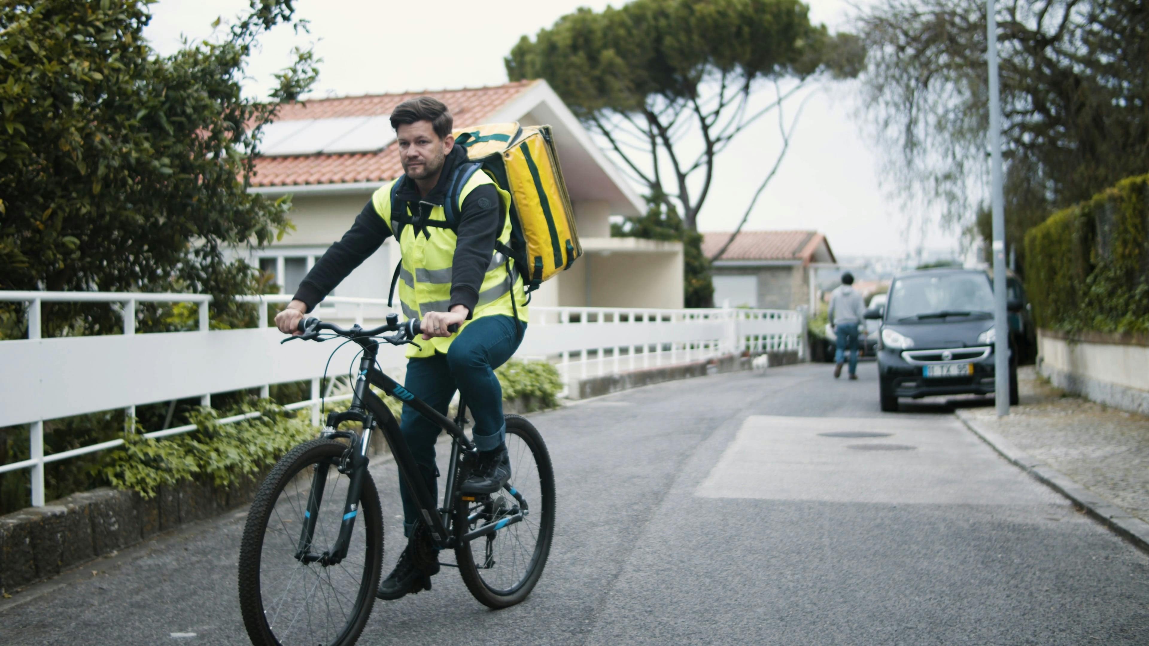 Delivery Man Riding a Bike Free Stock Video Footage, Royalty-Free 4K ...