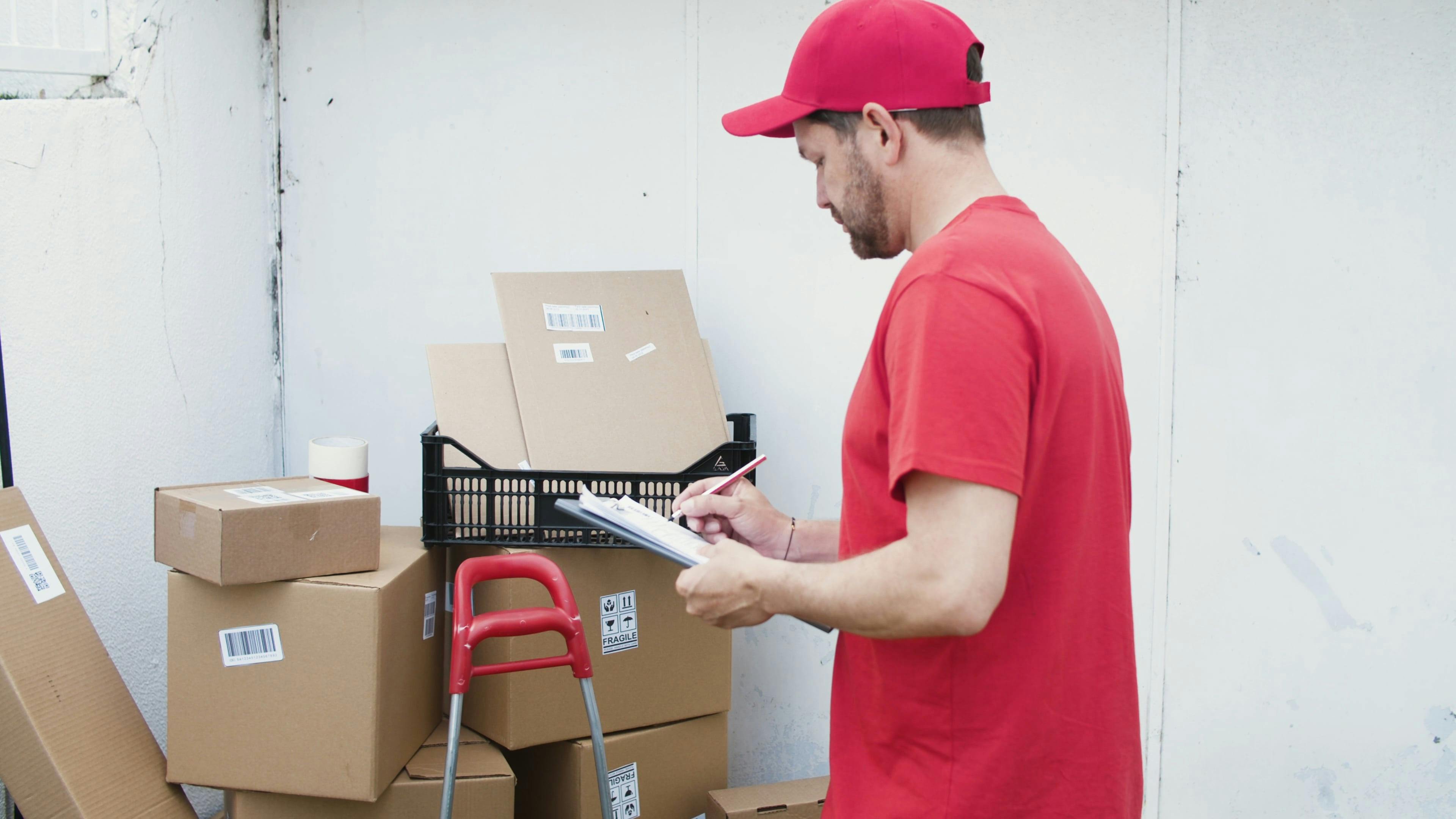 A Man Checking Delivery Packages · Free Stock Video