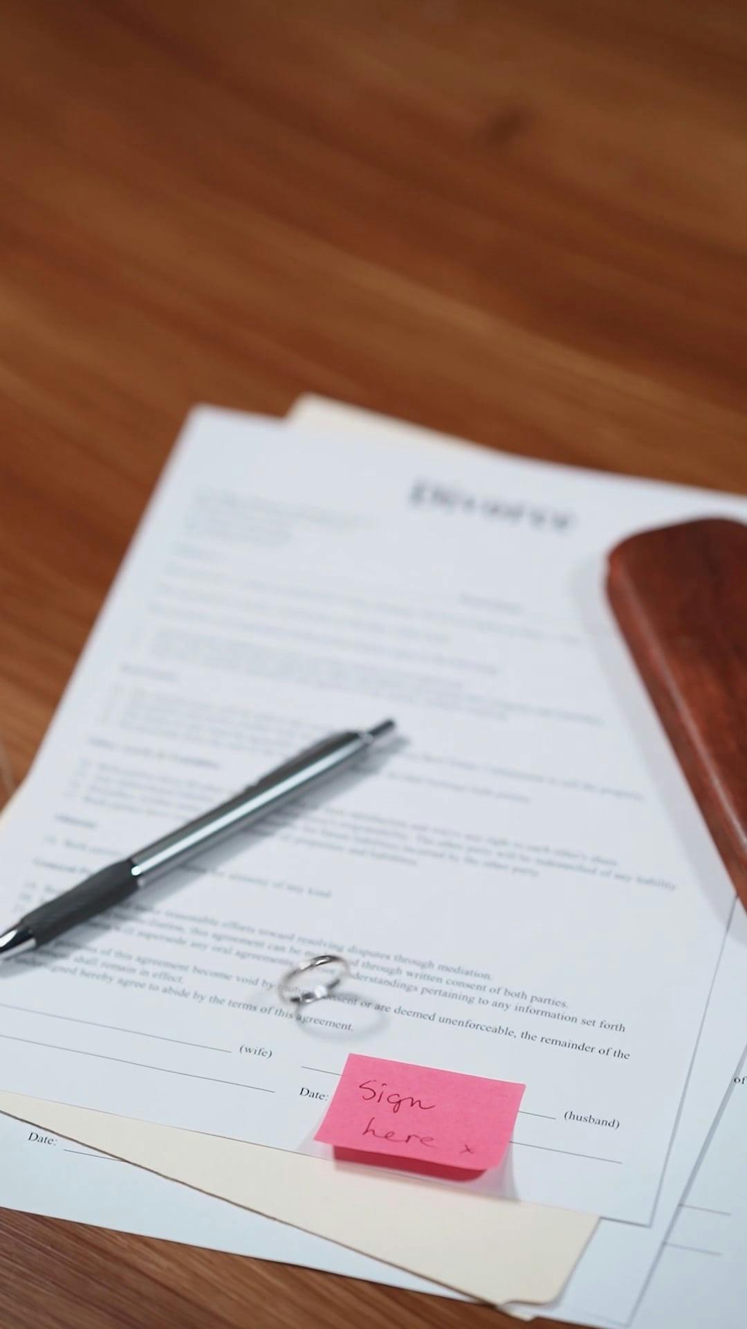 Mockup of Divorce Papers · Free Stock Video