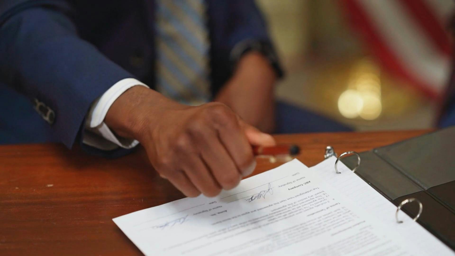 A Man Signing a Document Free Stock Video Footage, Royalty-Free 4K & HD ...