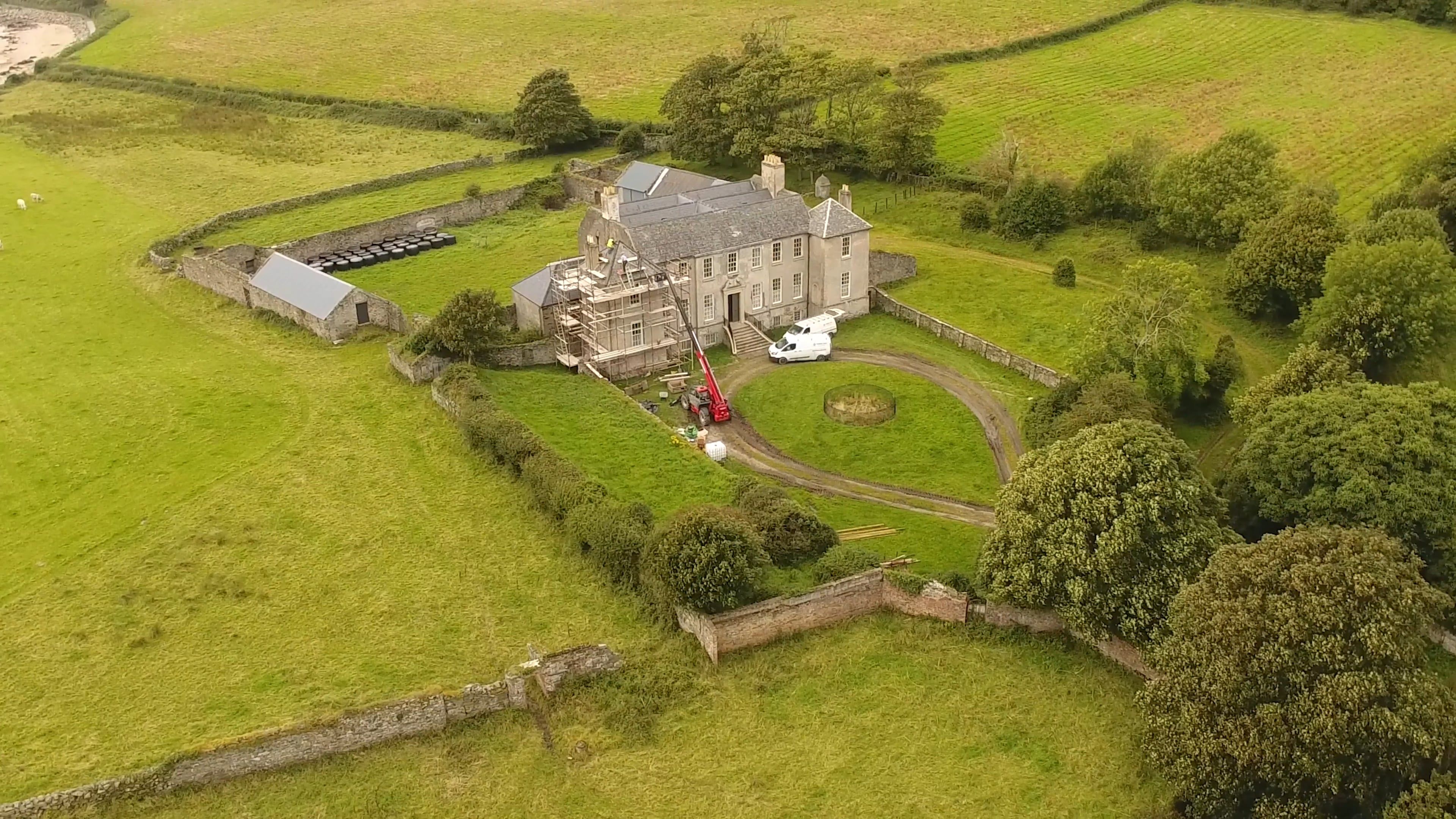 Aerial View of a House at the Fields · Free Stock Video
