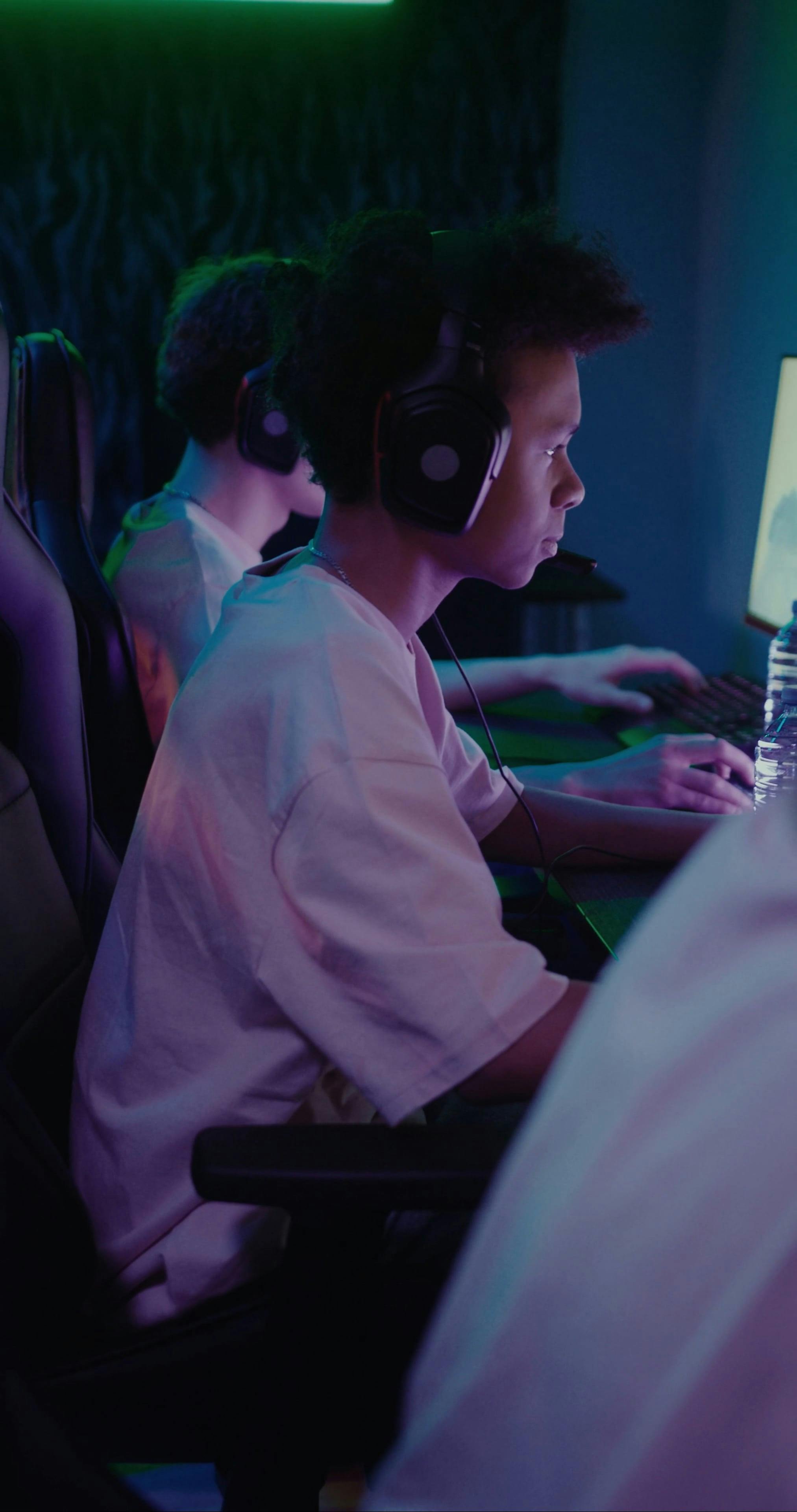 A Happy Boy Gaming with Team · Free Stock Video