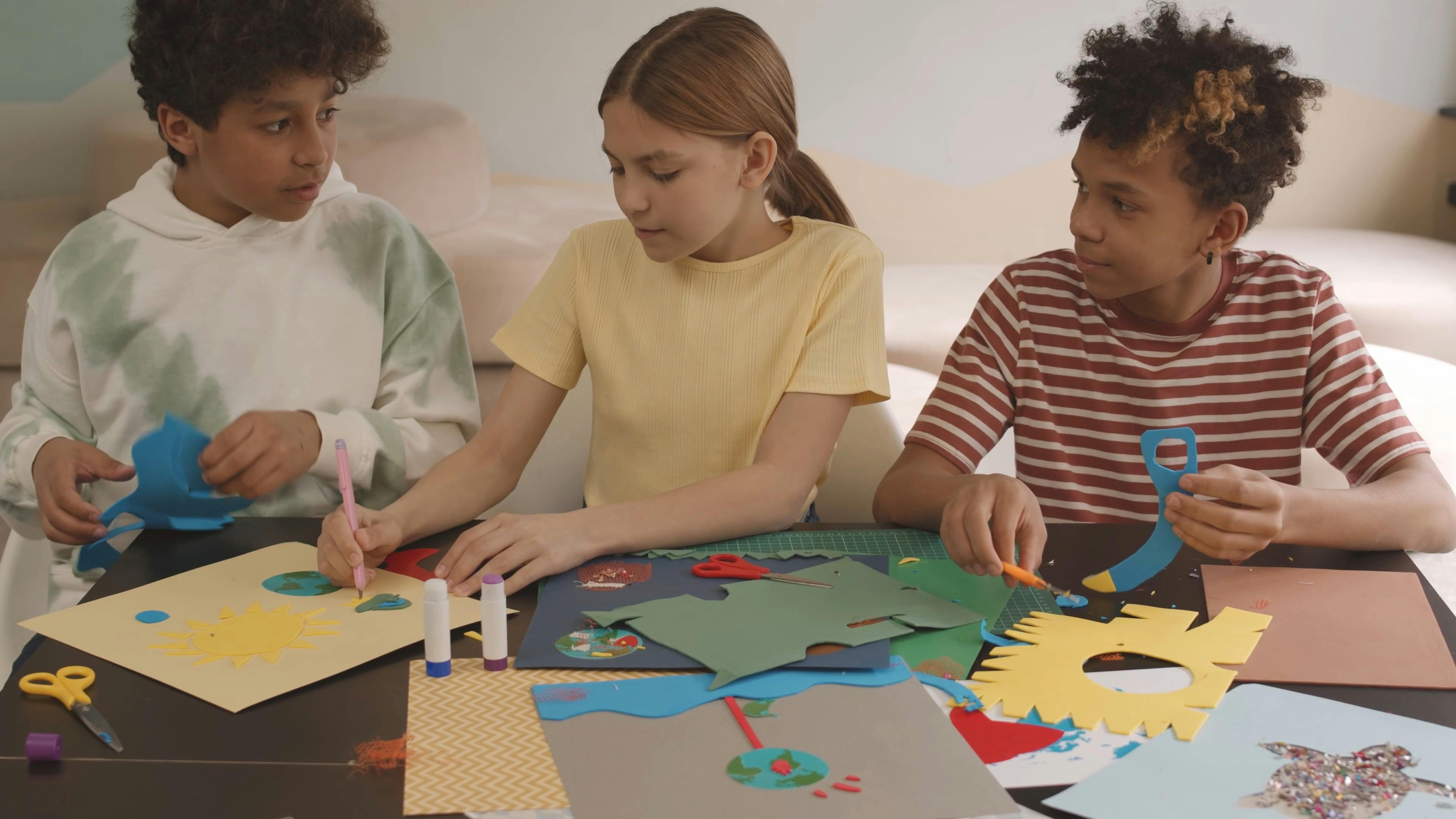 Students Making Paper Cutouts Free Stock Video Footage, Royalty-Free 4K ...