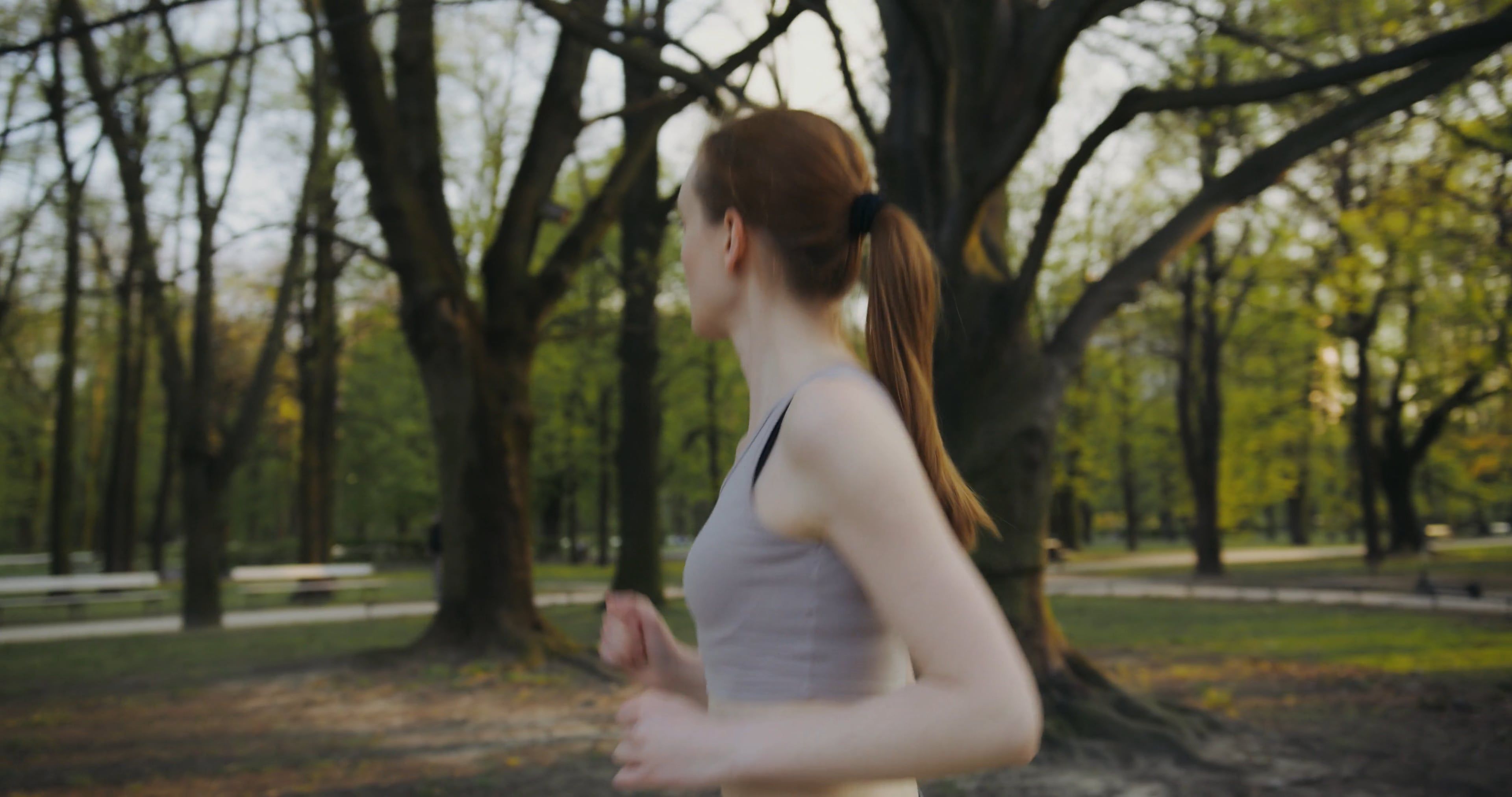 Woman Jogging in a Park Free Stock Video Footage, Royalty-Free 4K & HD ...