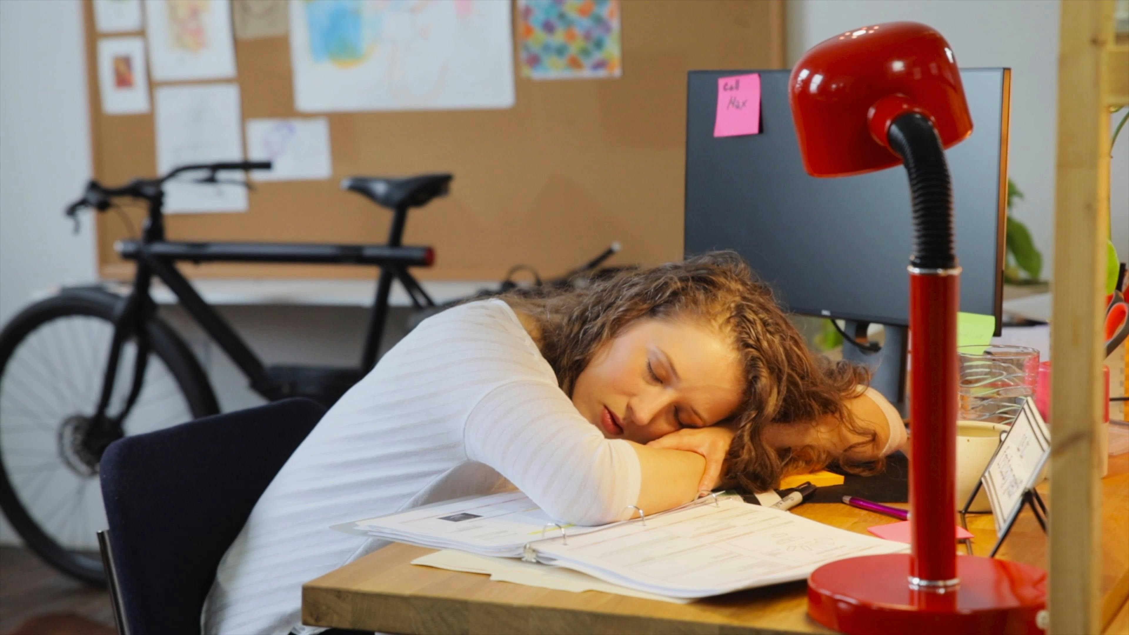 Woman Sleeping at Work Free Stock Video Footage, Royalty-Free 4K & HD ...
