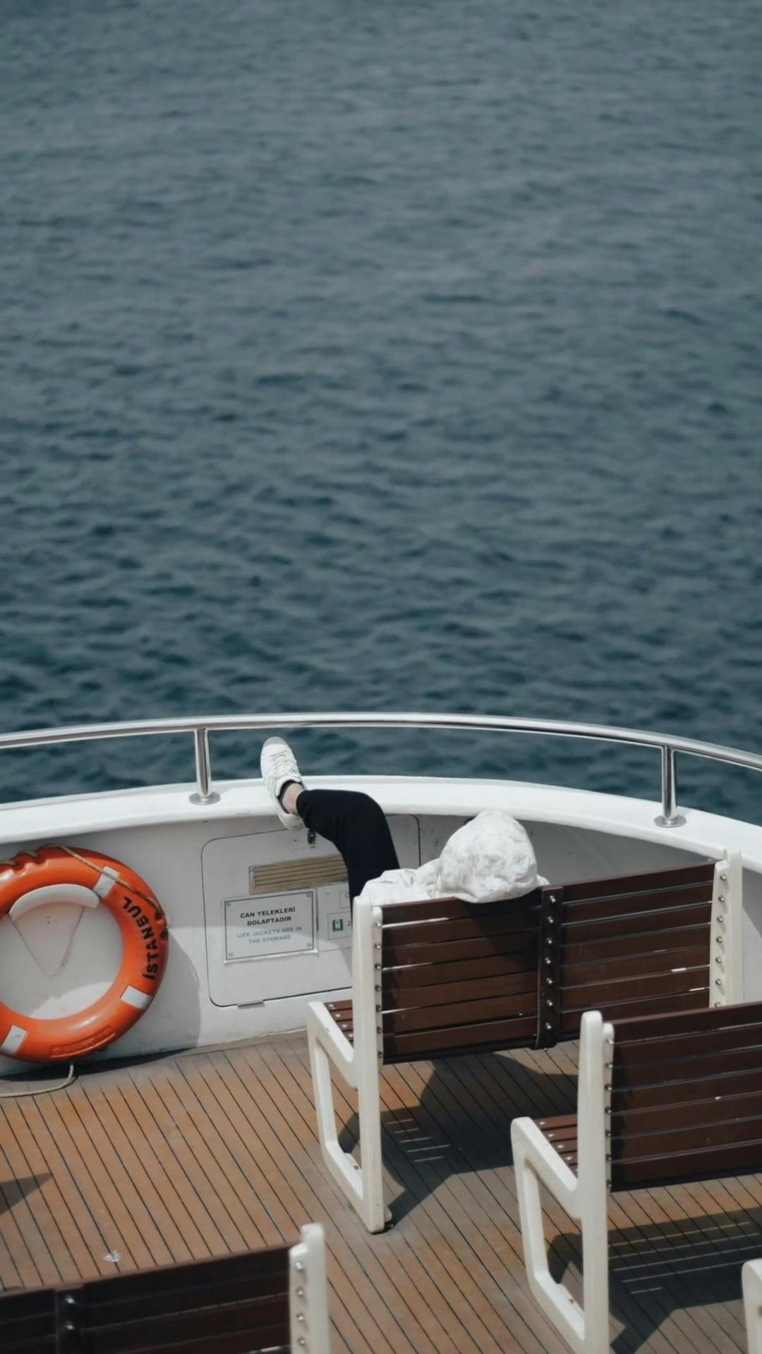 High Angle Shot of a Person Travelling on a Ferry Boat Free Stock Video ...