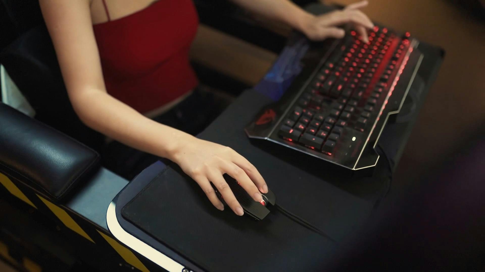 A Woman Playing Computer Gaming Free Stock Video Footage, Royalty-Free ...