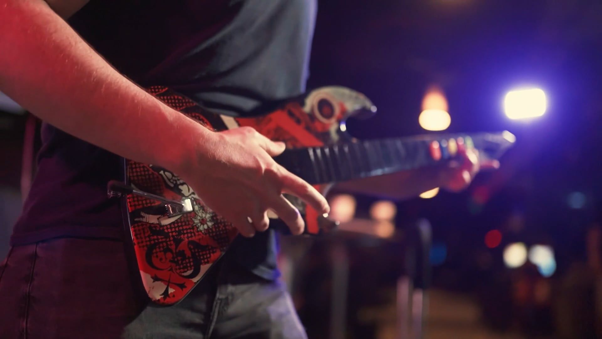 Man Playing Guitar Hero in an Arcade Free Stock Video Footage, Royalty ...