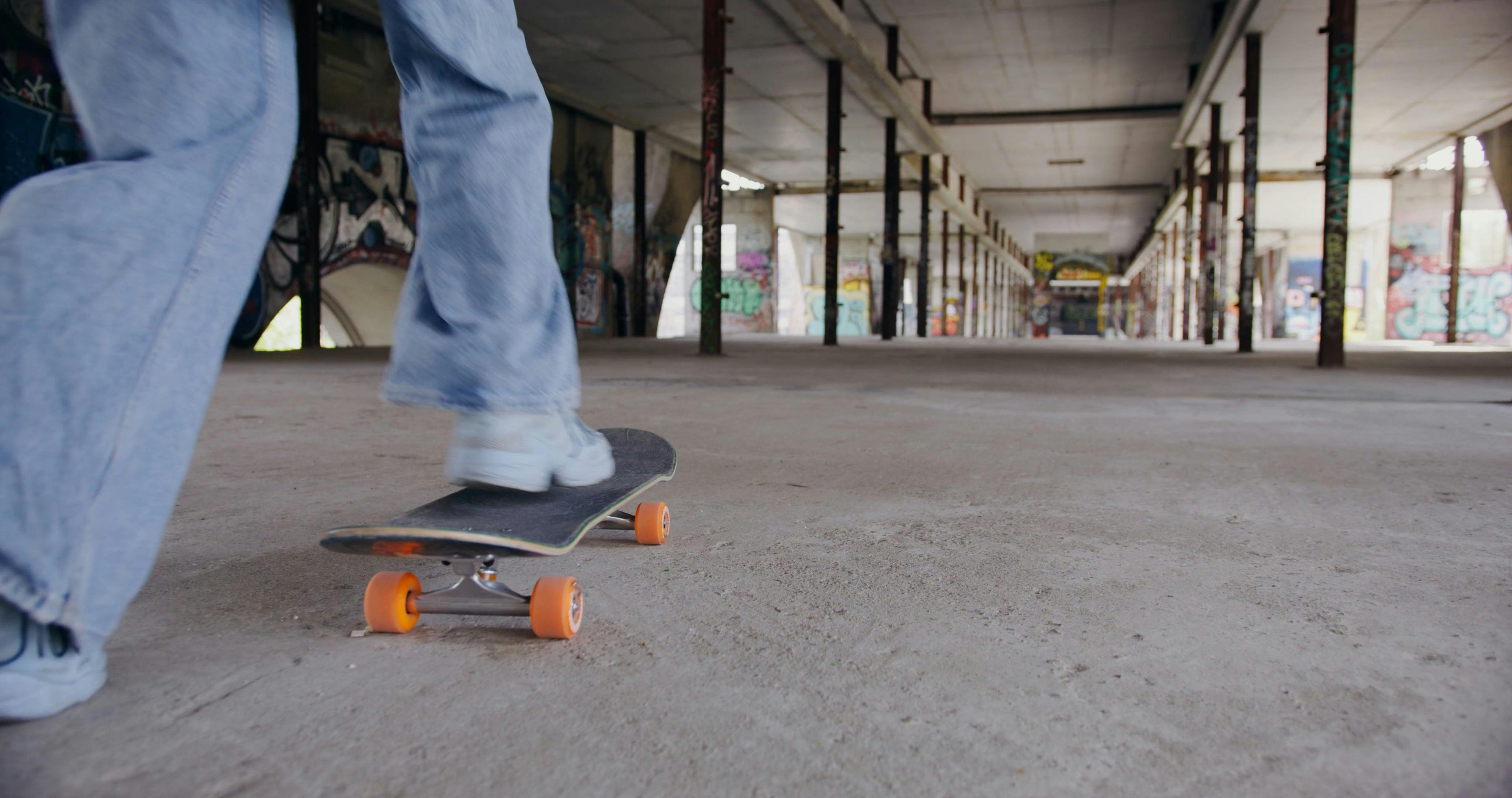Close-up Shot of a Person Riding a Skateboard Free Stock Video Footage ...