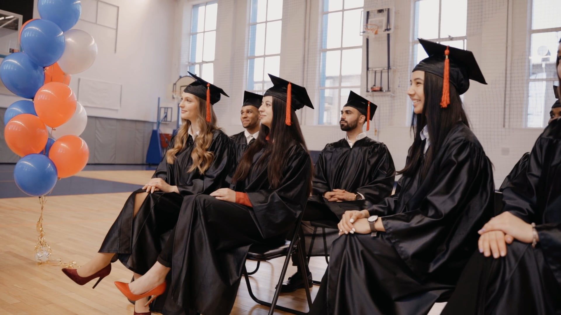 Graduates Having a Graduation Ceremony in the Gymnasium Free Stock ...