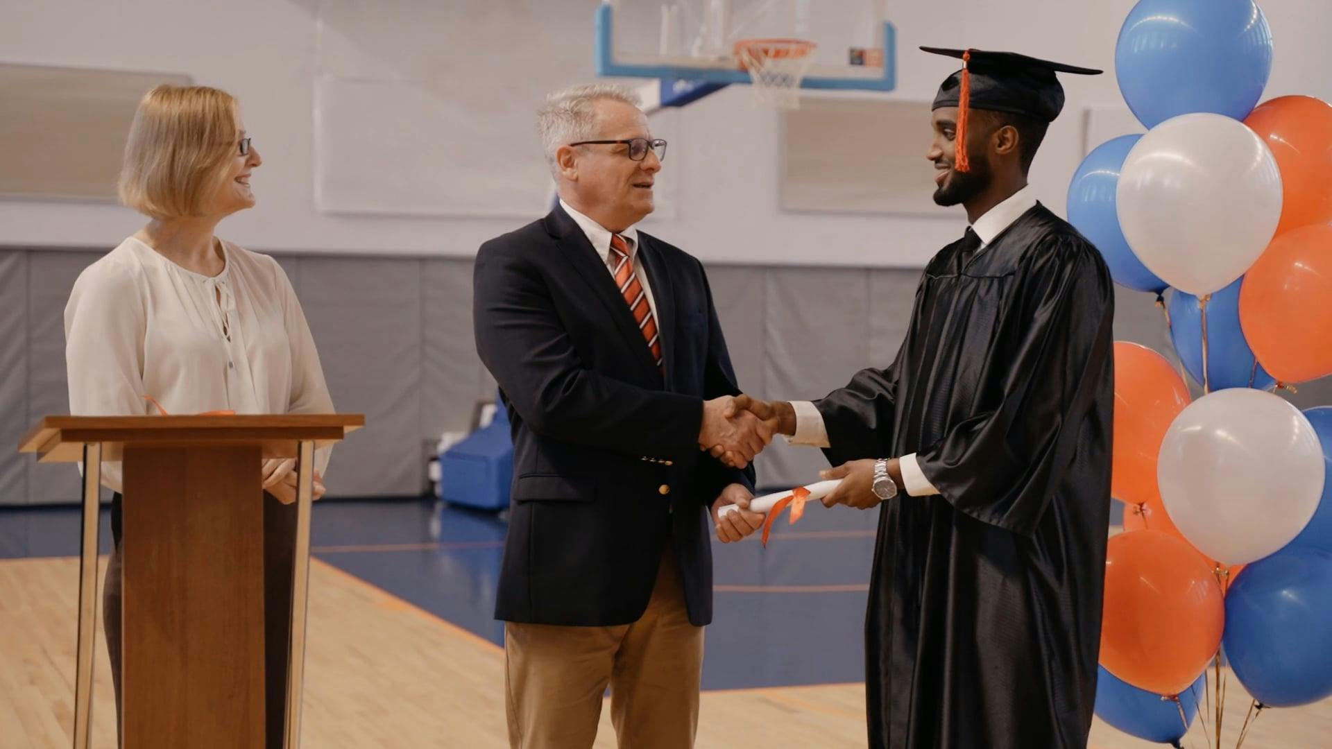 Male Graduate Shaking Hands with a Professor Free Stock Video Footage ...