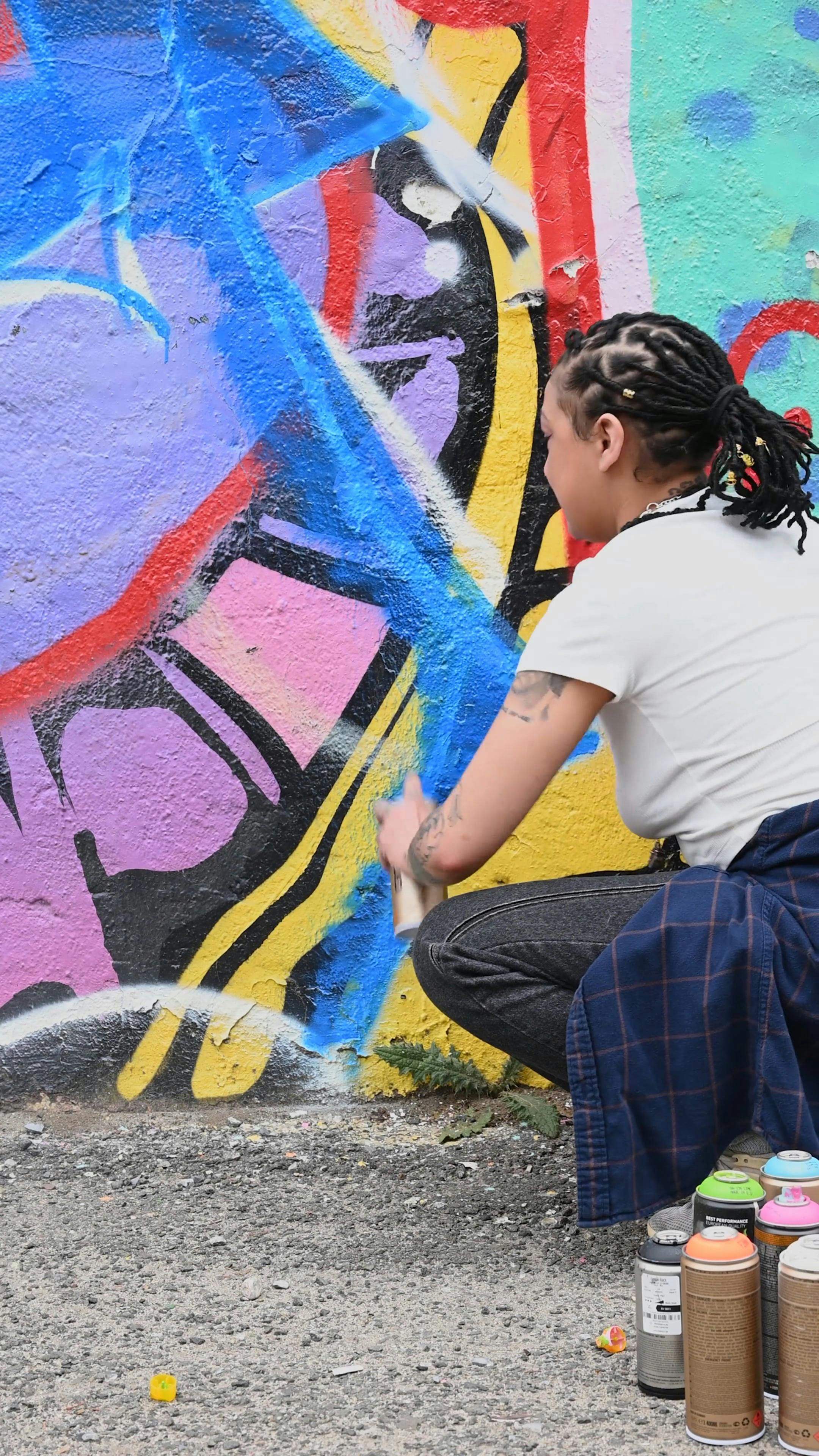 Woman Spray Painting on the Wall Free Stock Video Footage, Royalty-Free ...