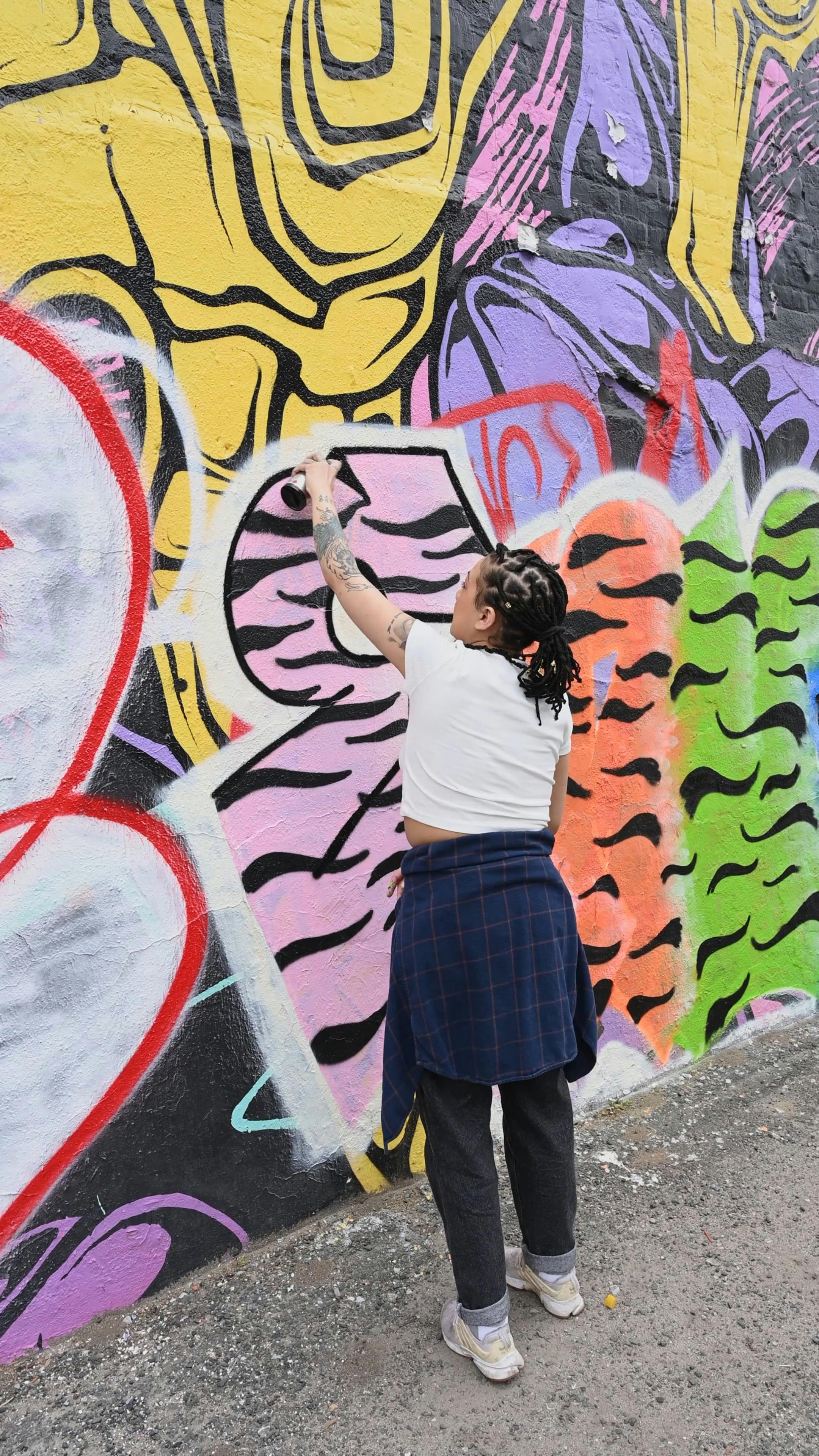 Woman Spray Painting on the Wall Free Stock Video Footage, Royalty-Free ...