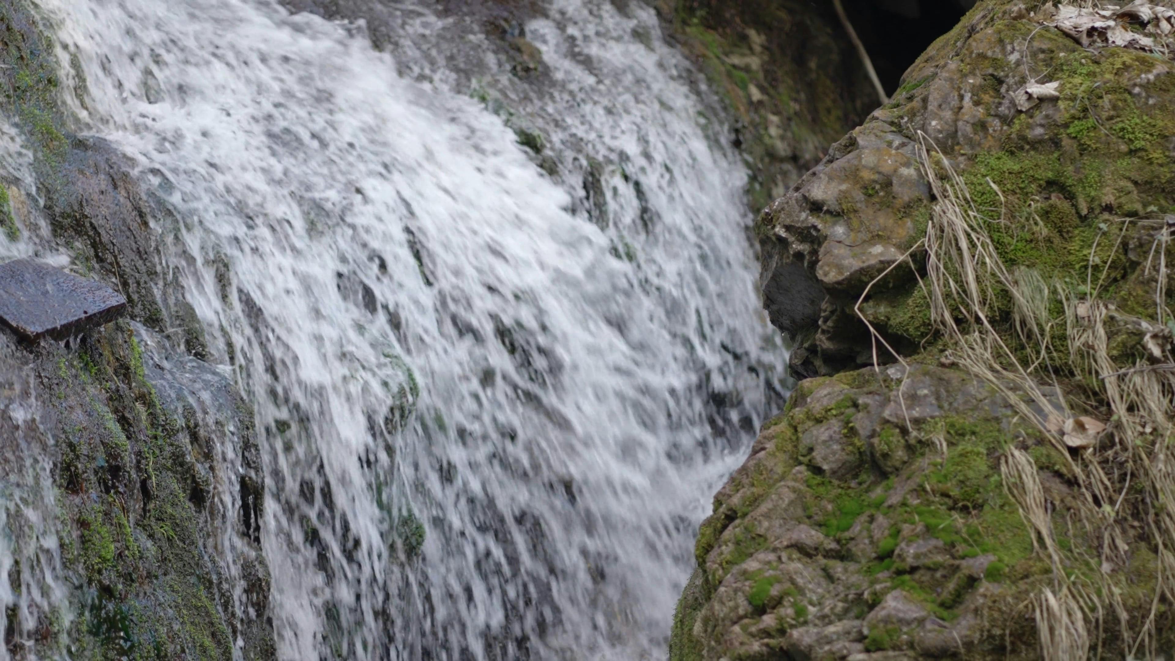 Close-up Footage Of A Waterfall Crest Free Stock Video Footage, Royalty ...