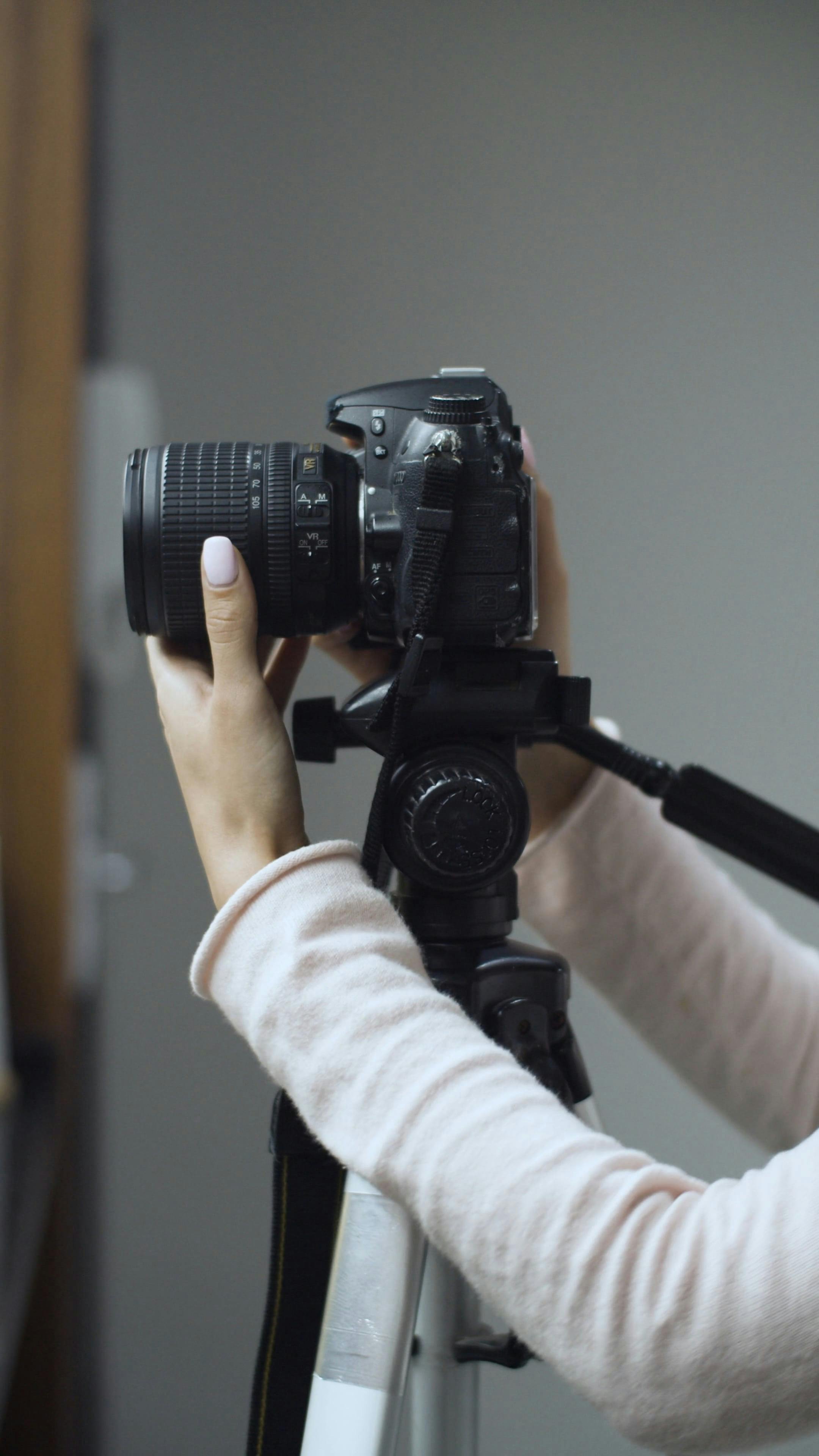 Woman Setting Up Camera for a Vlog · Free Stock Video