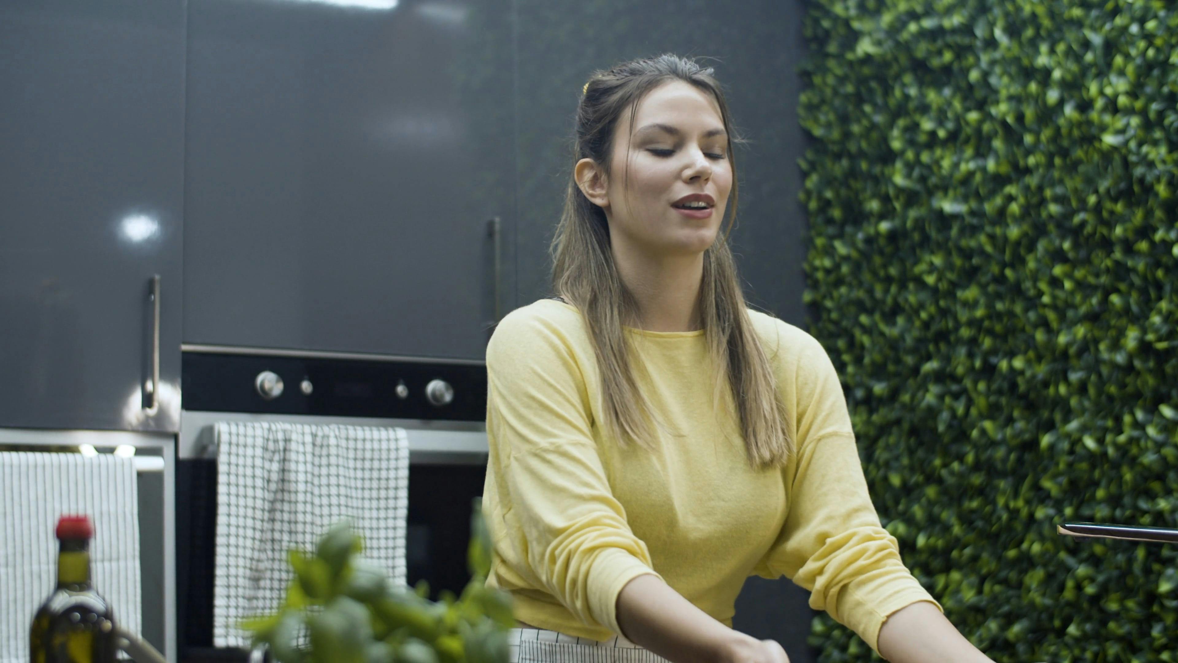 A Girl Making a Cooking Vlog · Free Stock Video