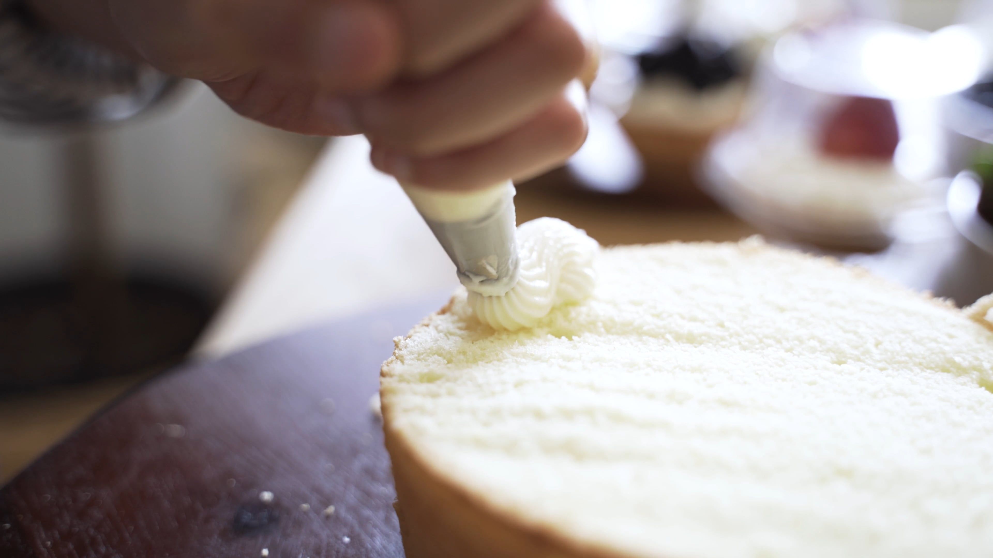 Person Putting Frosting on a Bread Free Stock Video Footage, Royalty ...