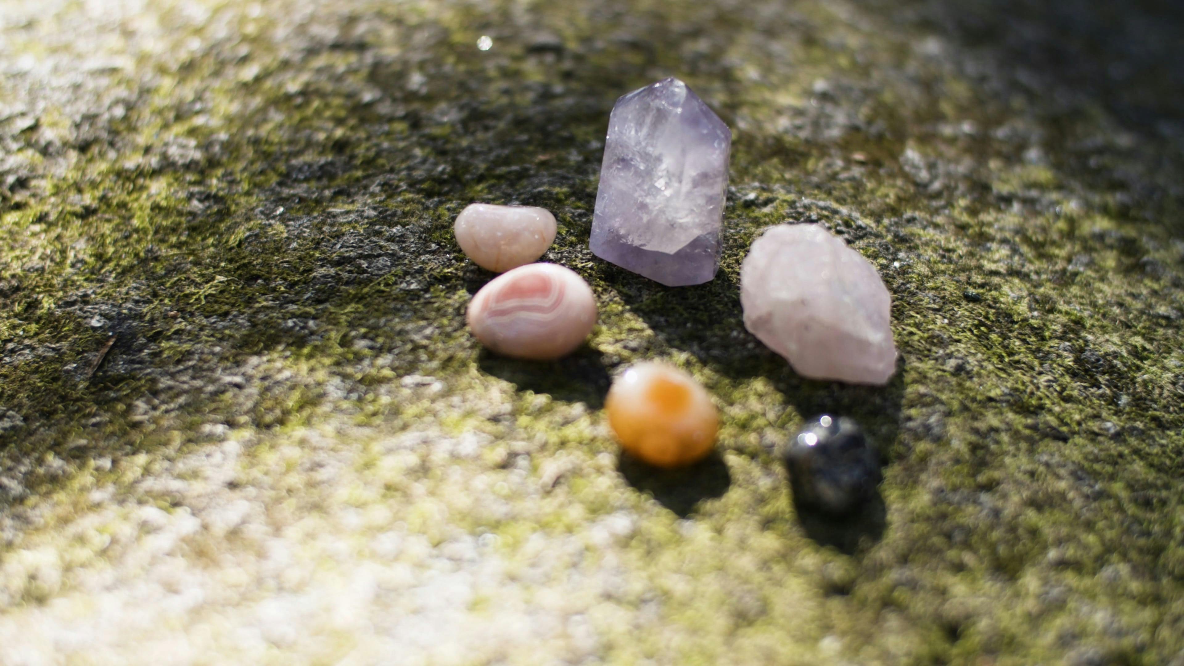 Assorted Gemstones on the Ground · Free Stock Video