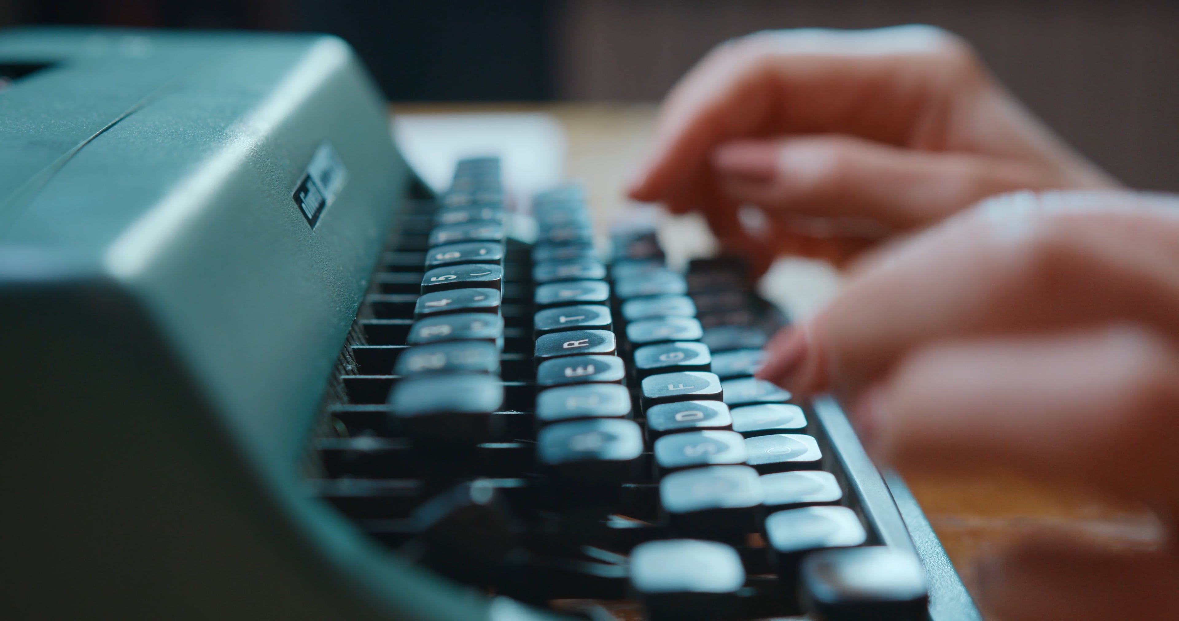 Female Hands Typing on the Typewriter · Free Stock Video