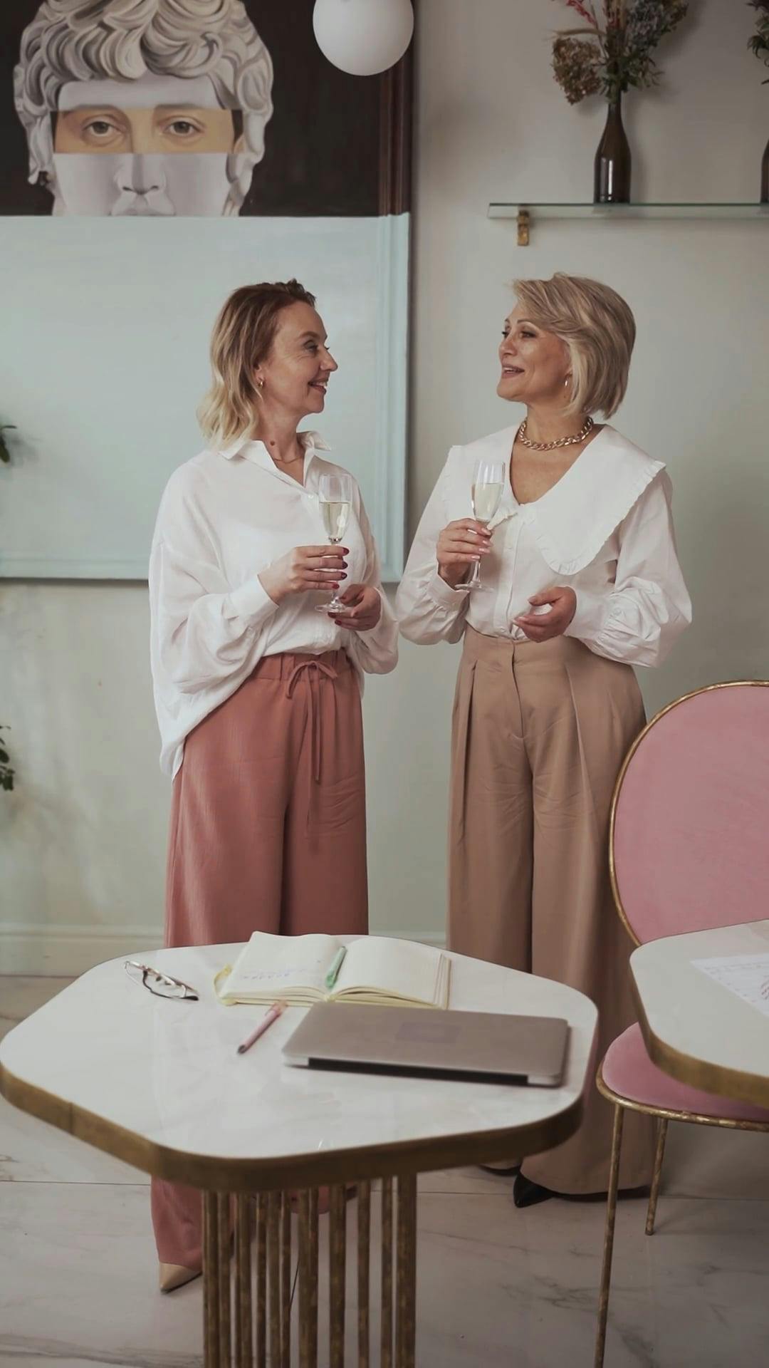 Women Having Conversation while Holding a Glass of Champagne Free Stock ...