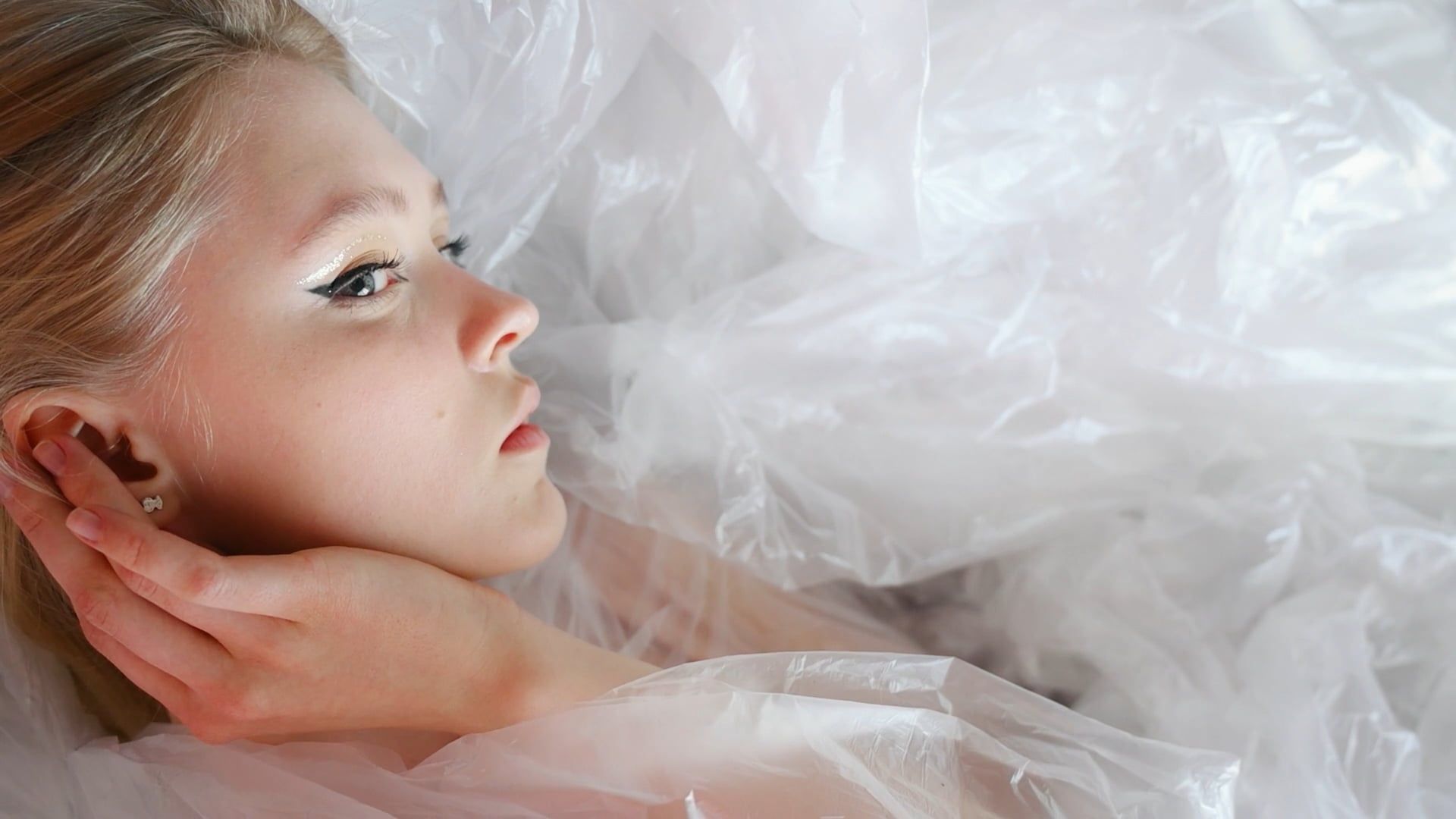Woman Covered in Plastic · Free Stock Video