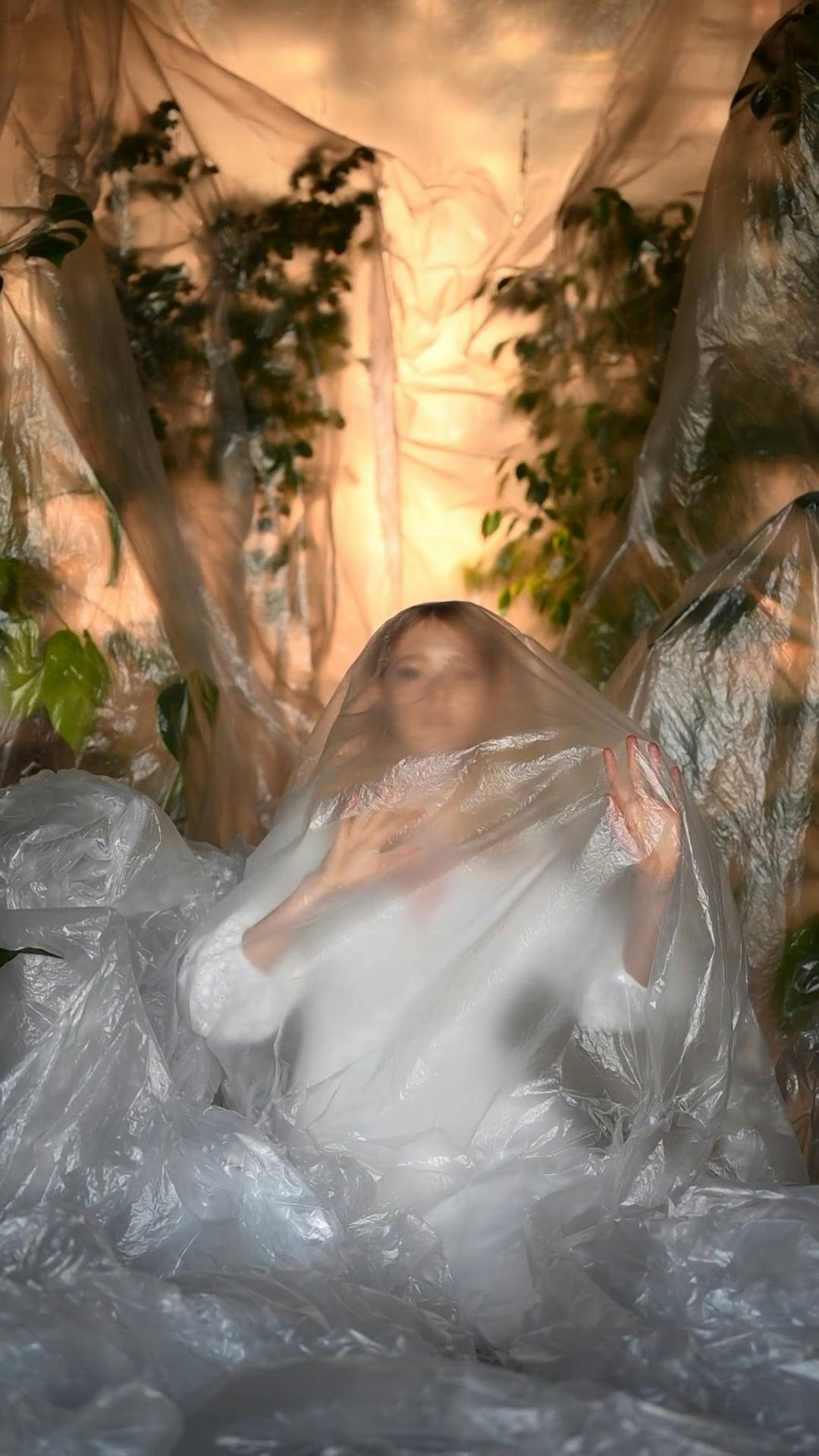 Female Model Covered in Plastic · Free Stock Video