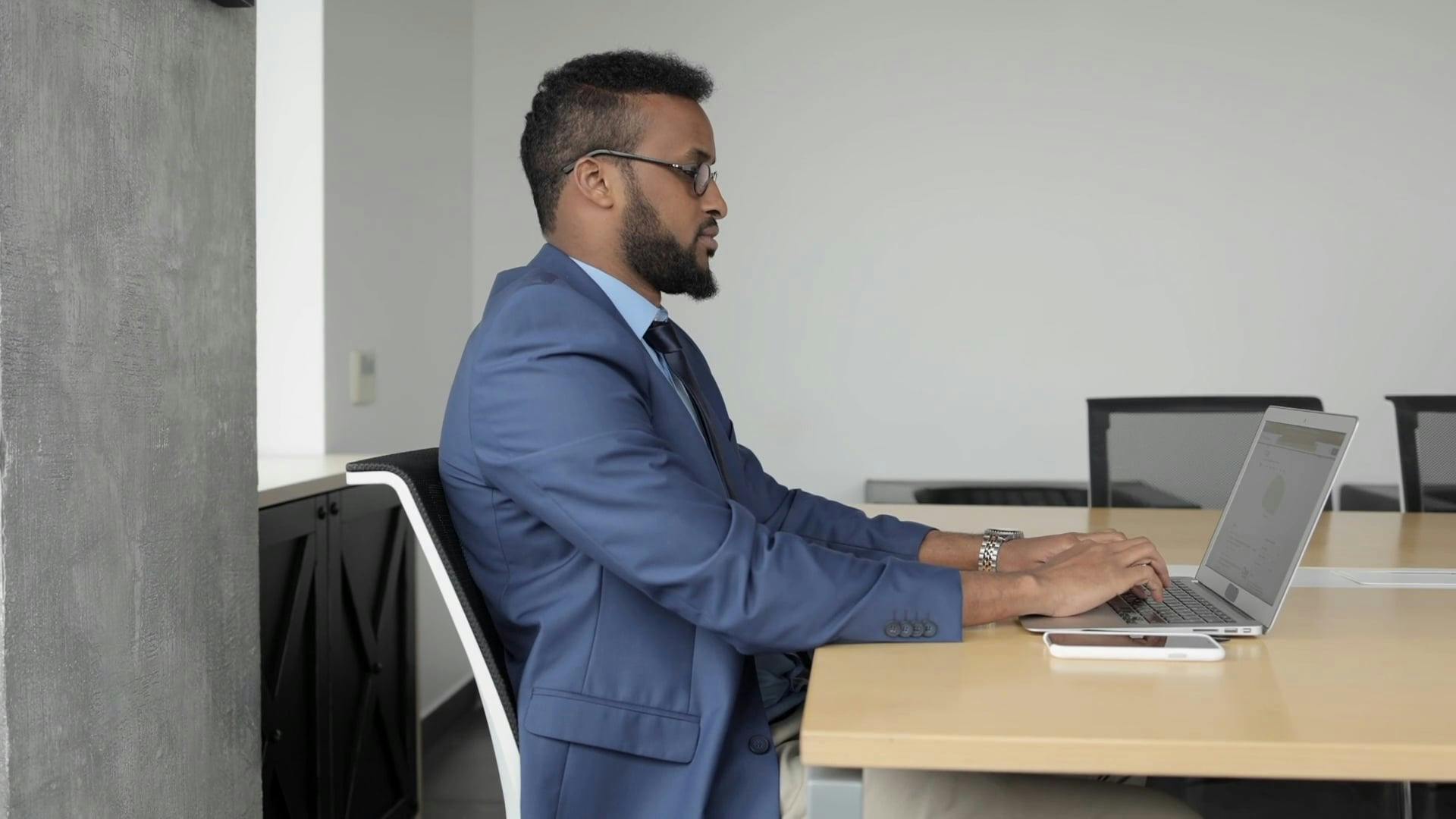 A Tired Man at Work · Free Stock Video