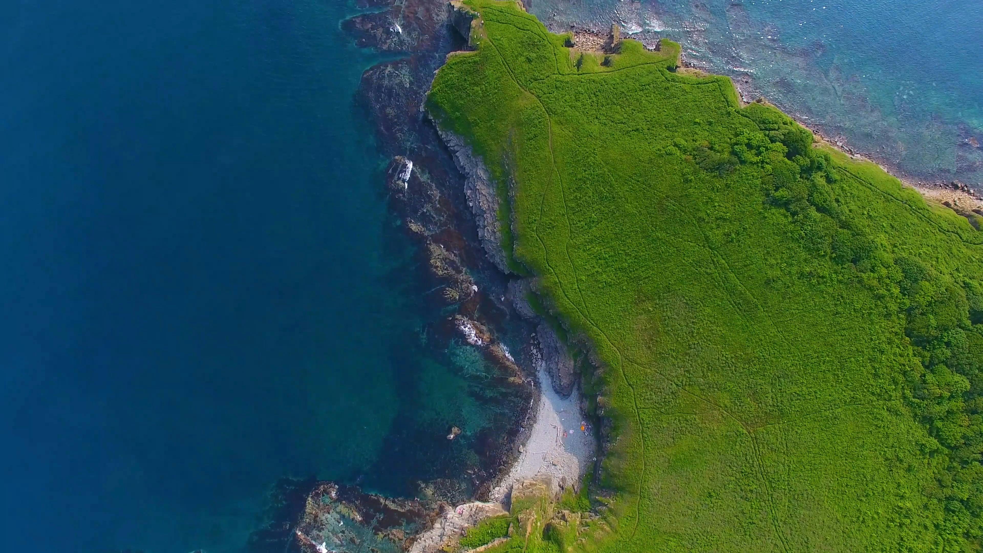 Drone Footage of a Blue Sea · Free Stock Video