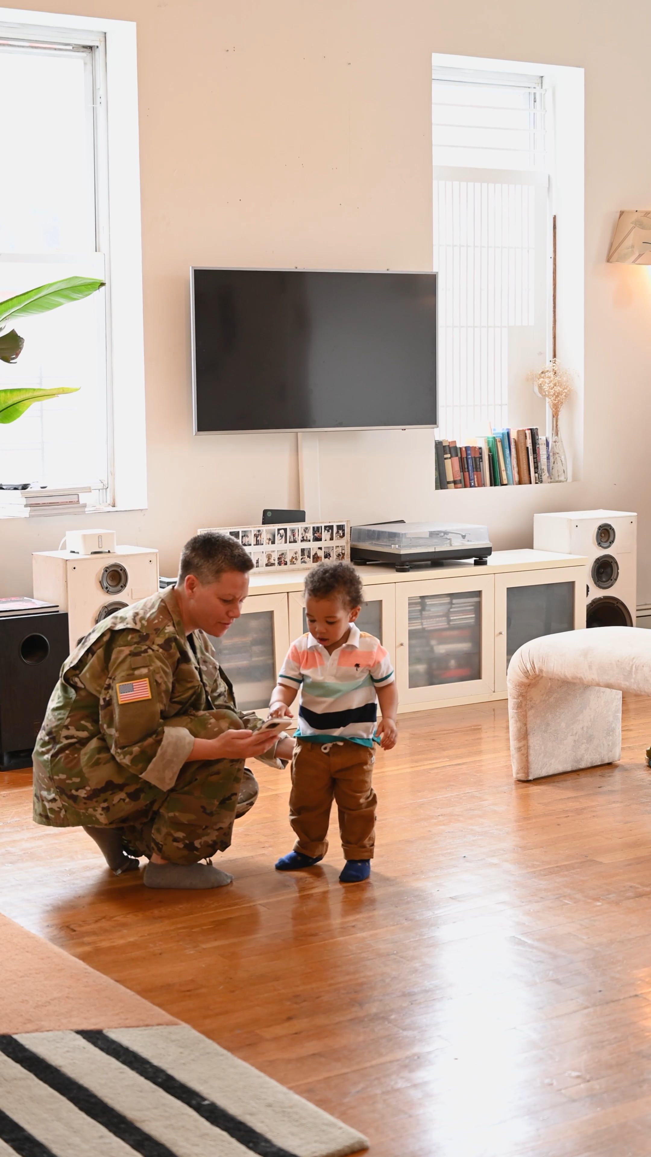 Soldier Bonding With Her Son · Free Stock Video