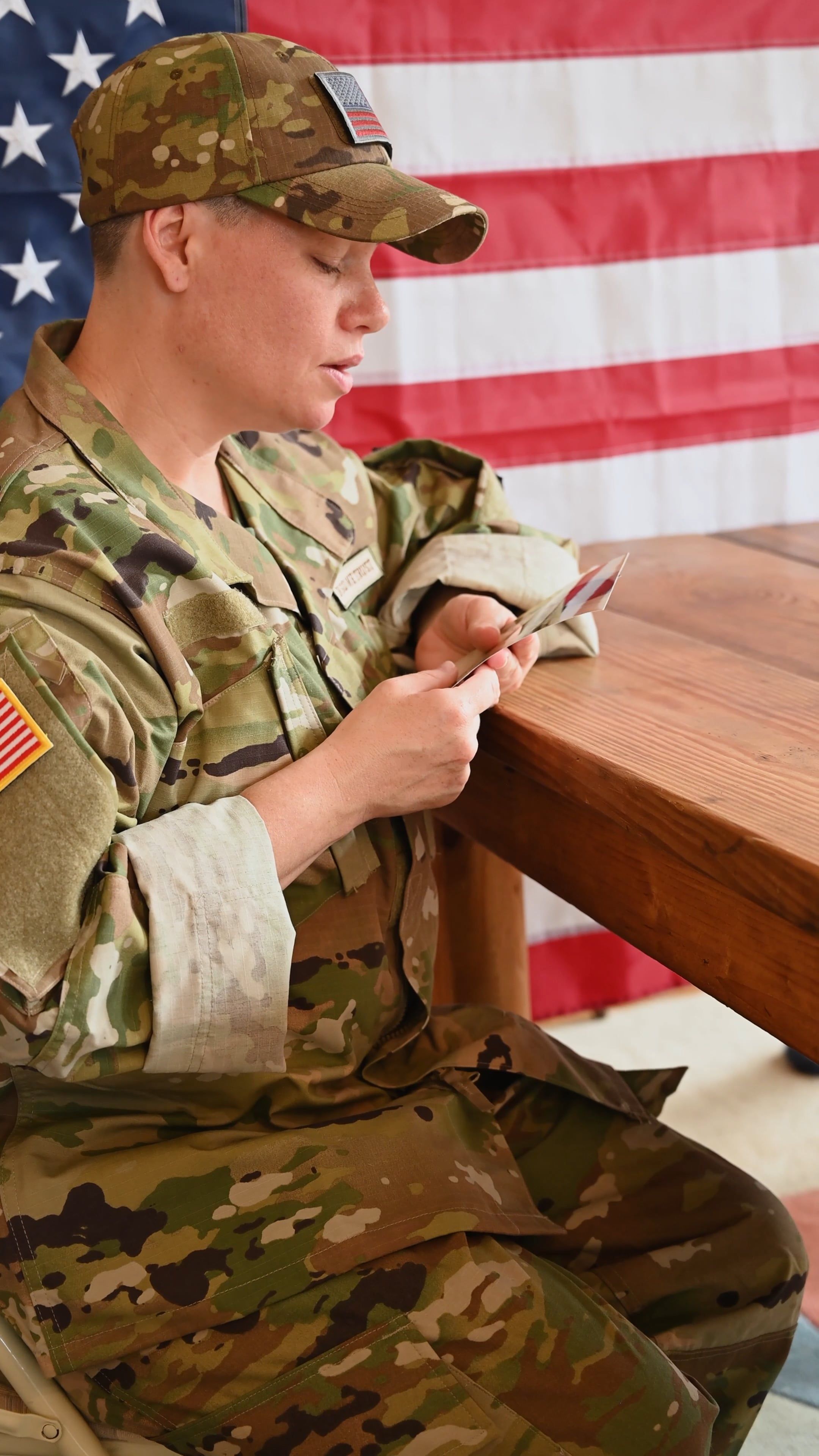 Soldier Looking at Pictures · Free Stock Video
