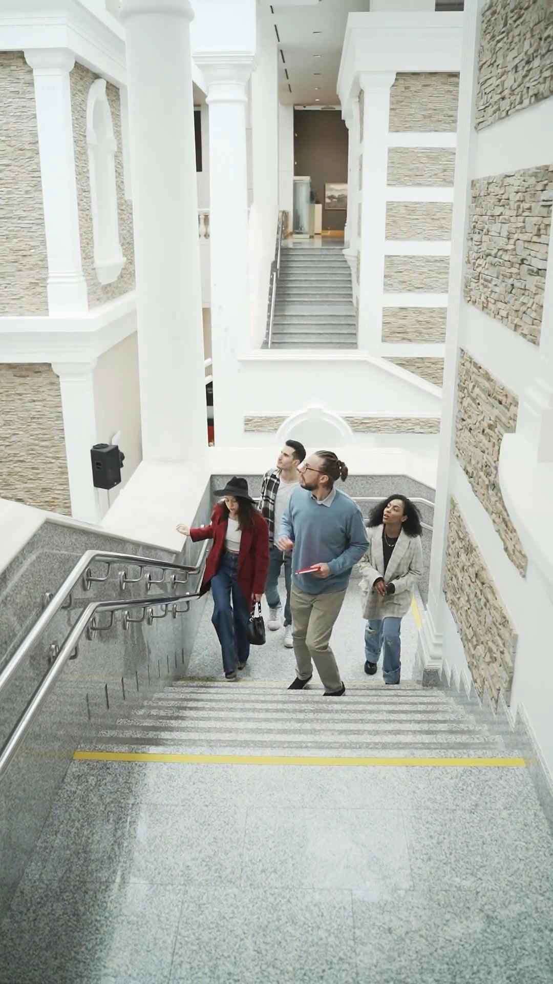 Group of People Going Up the Stairs Free Stock Video Footage, Royalty ...