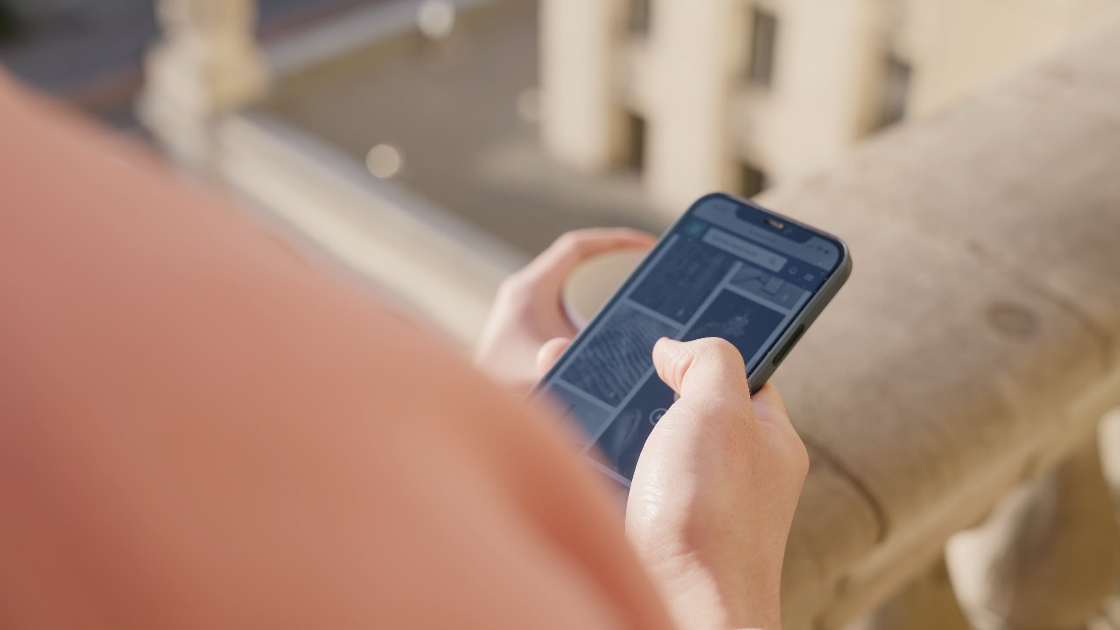 A Person Browsing the Internet Using a Cellphone Free Stock Video ...