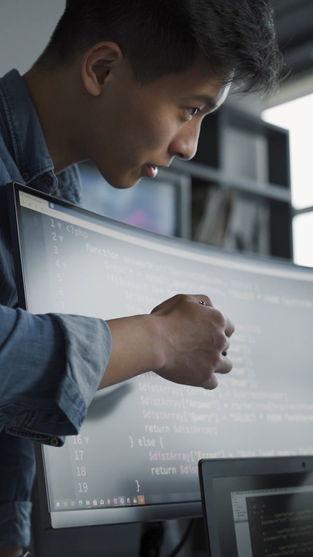 A Man Pointing at a Computer Monitor Free Stock Video Footage, Royalty ...