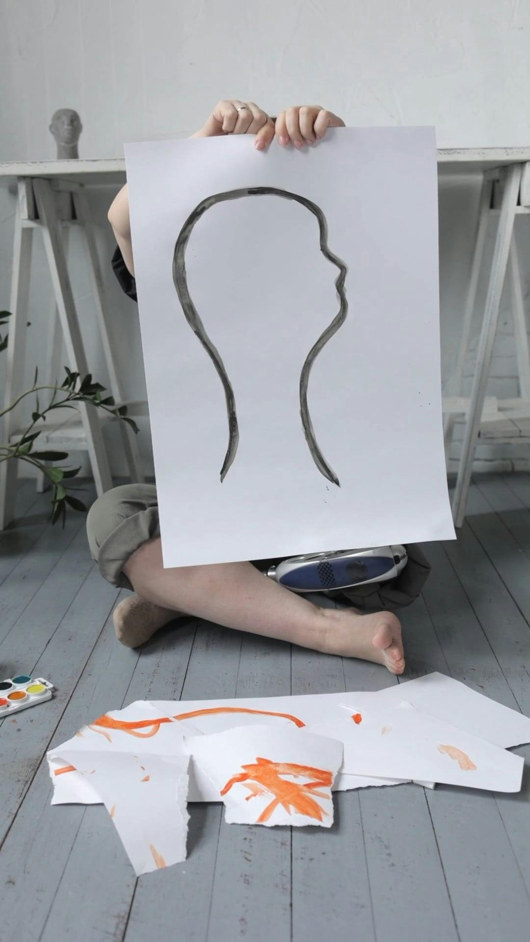 A Woman Tearing a Drawing Apart Free Stock Video Footage, Royalty-Free ...