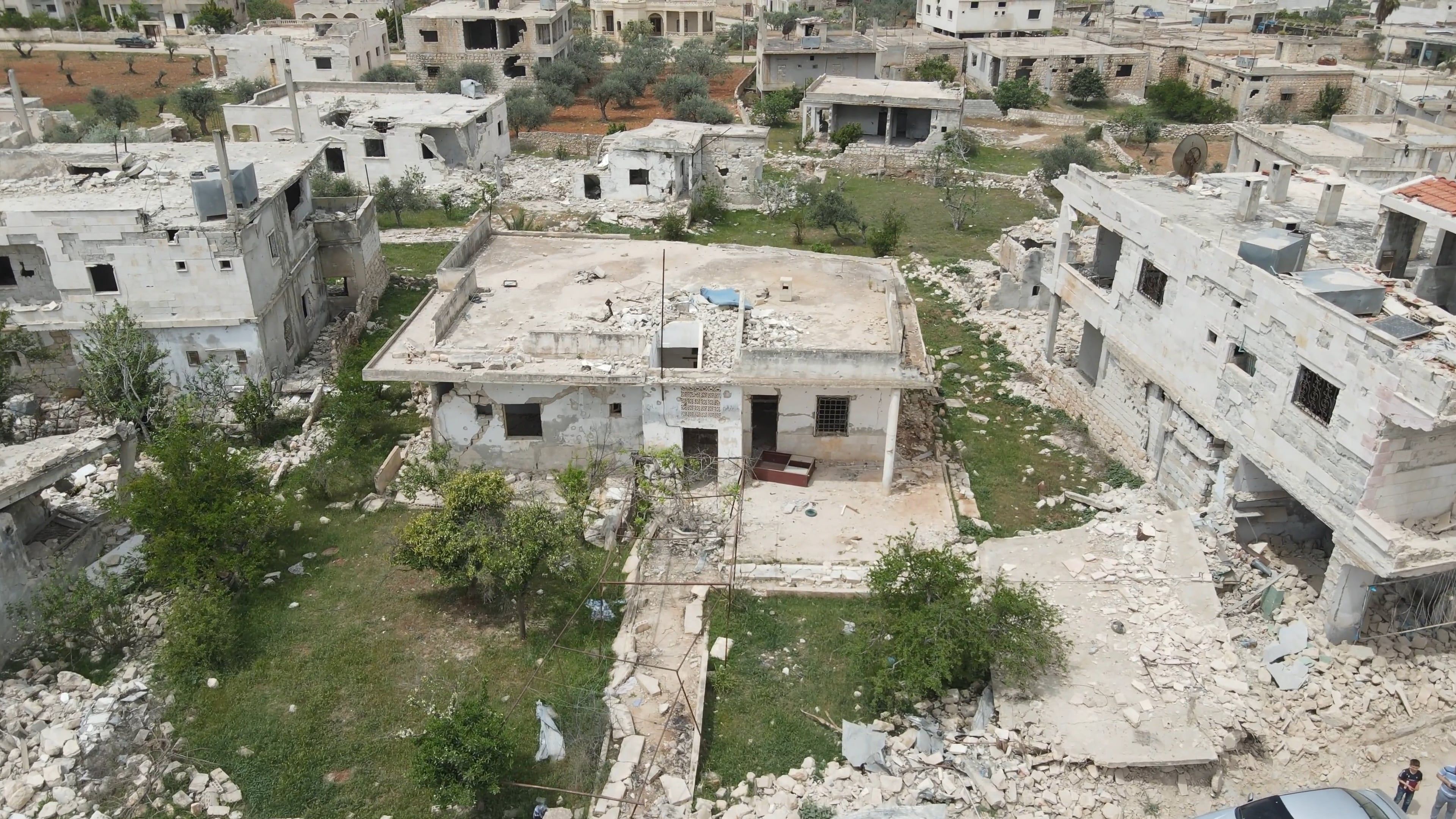 Drone Footage of a Town in Ruins Free Stock Video Footage, Royalty-Free ...