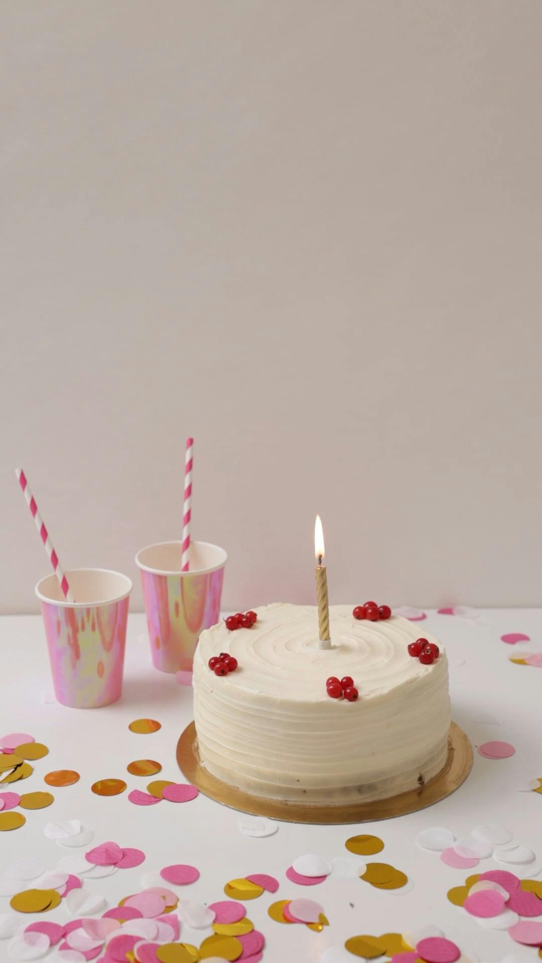 Firework Candle on a Cake · Free Stock Video