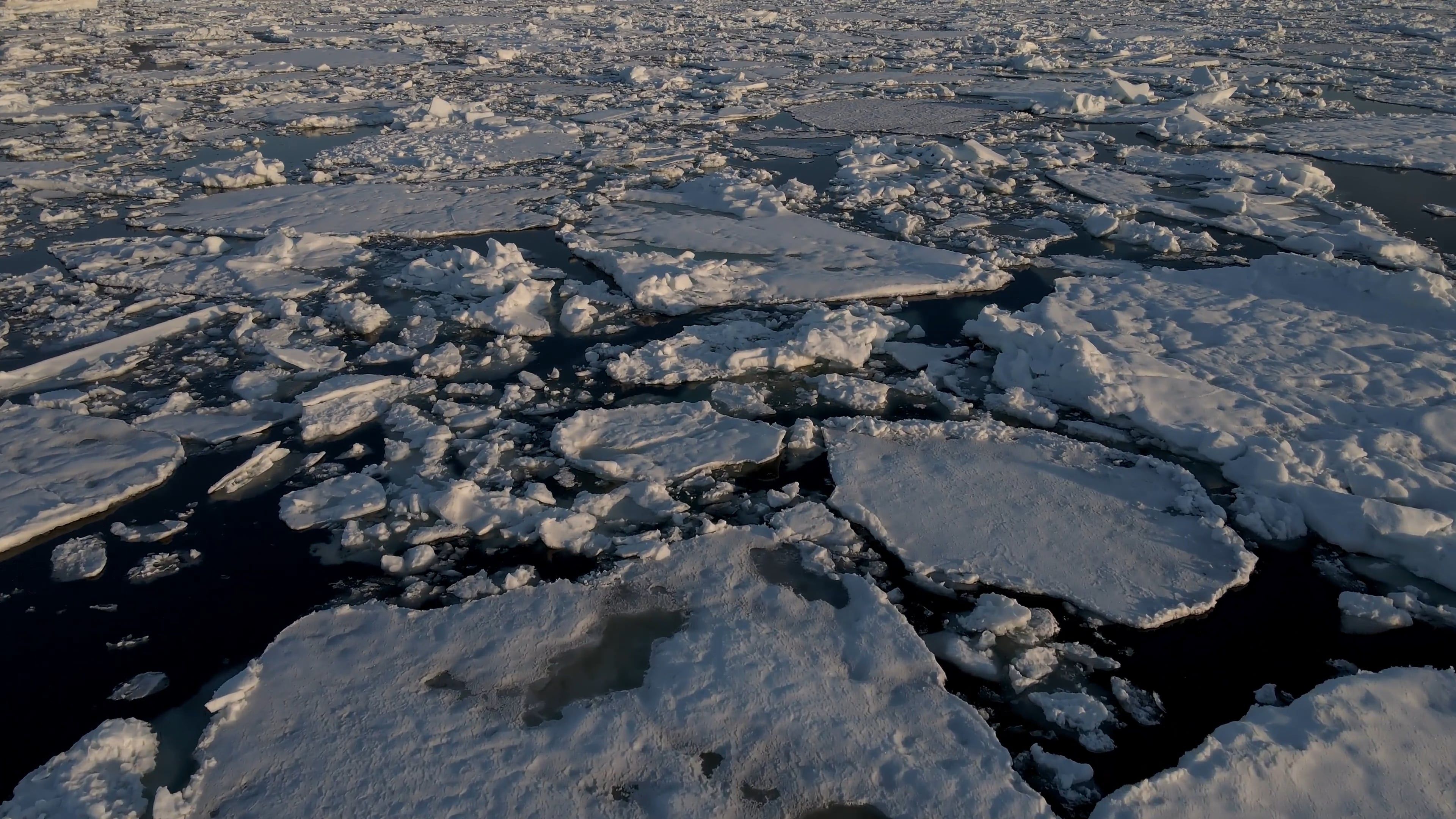 Drone Shot of a Frozen Body of Water Free Stock Video Footage, Royalty ...