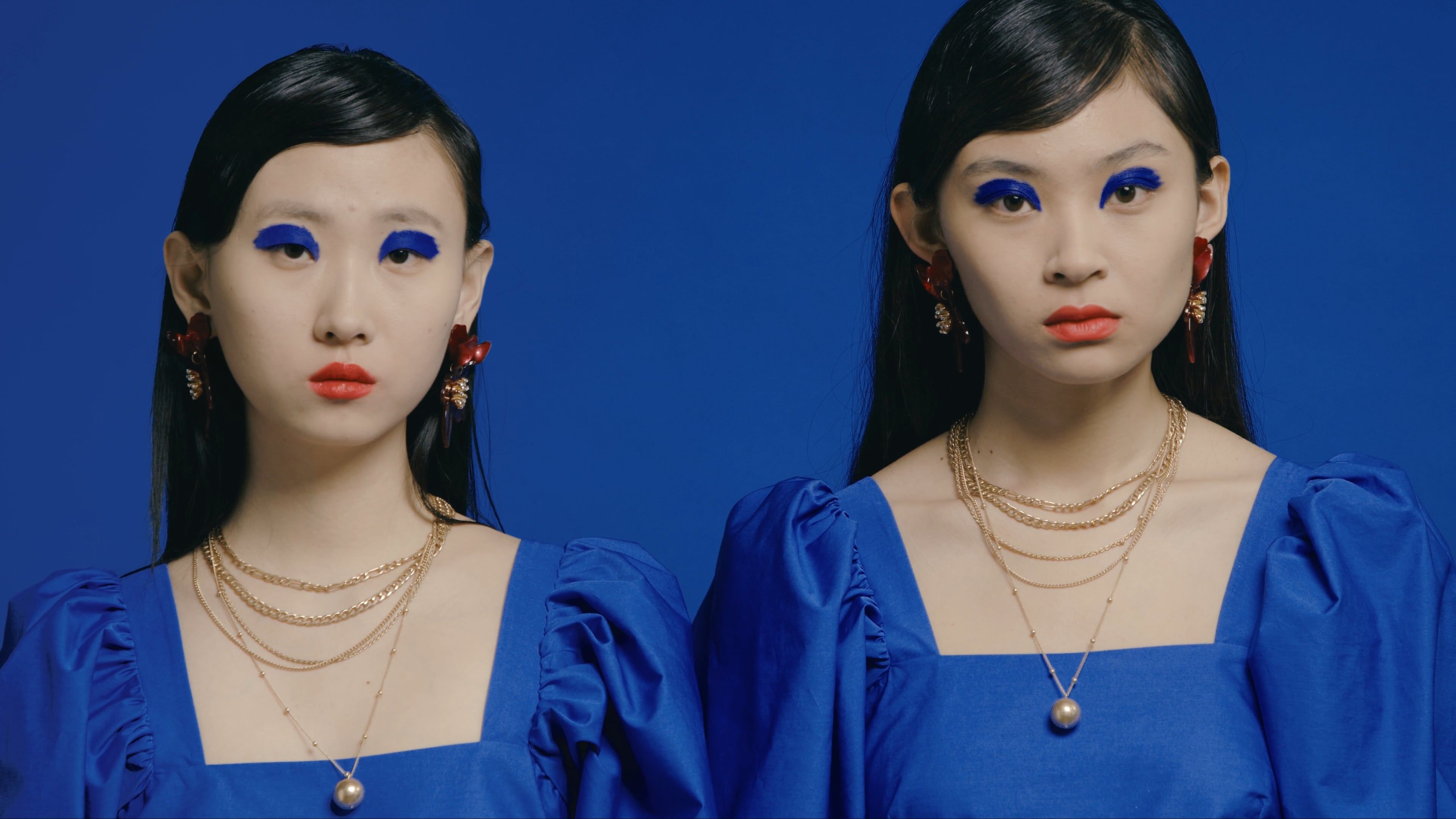 Female Twins Posing and Looking at Camera · Free Stock Video
